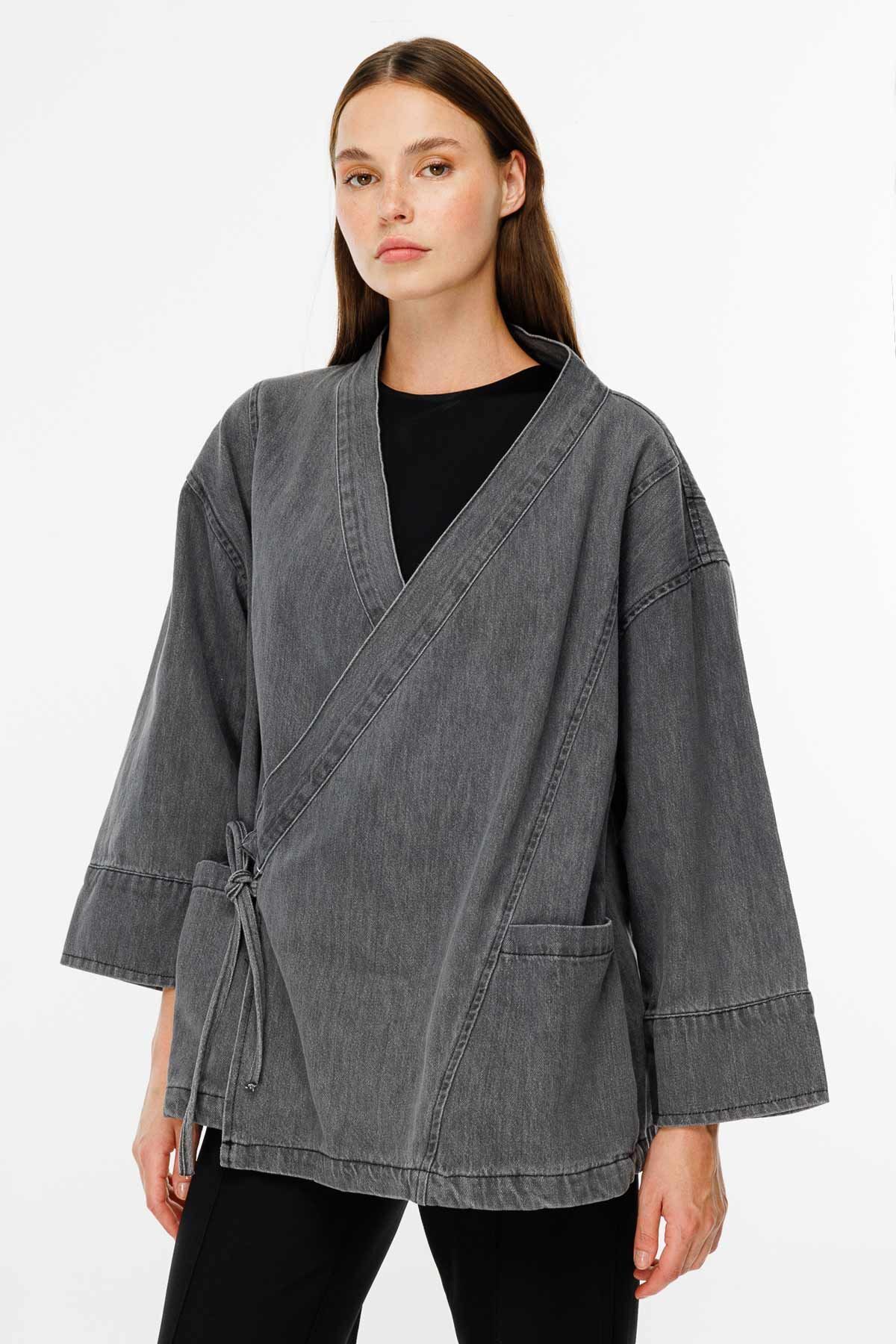 Hooopstore Anvelop Kapama Kot Kimono Antrasit Ceket - Fiyatı, Yorumları