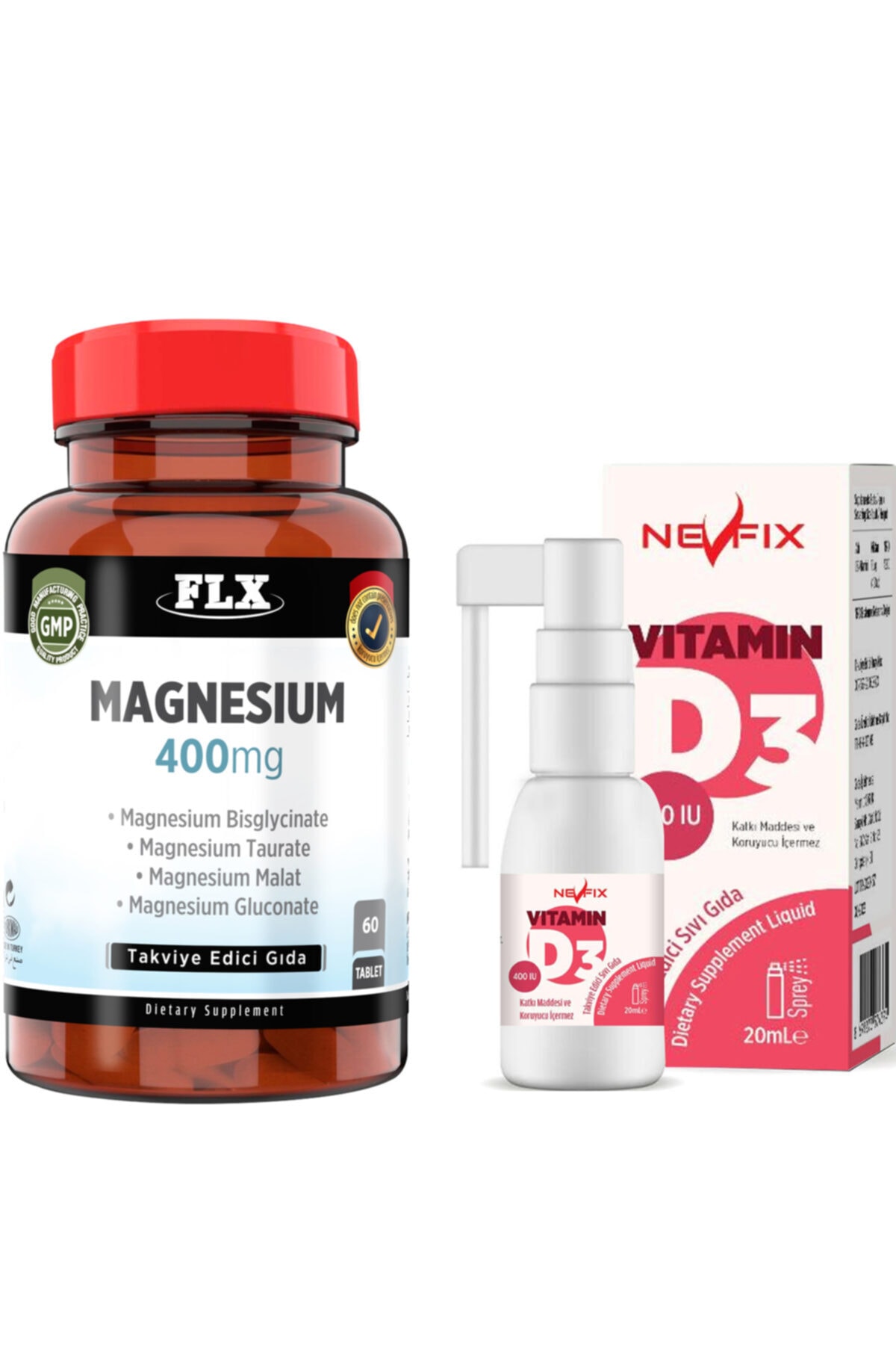 FLX Magnezyum Complex 400 Mg 60 Tablet & Vitamin D3 400 Iu 20 Ml ...