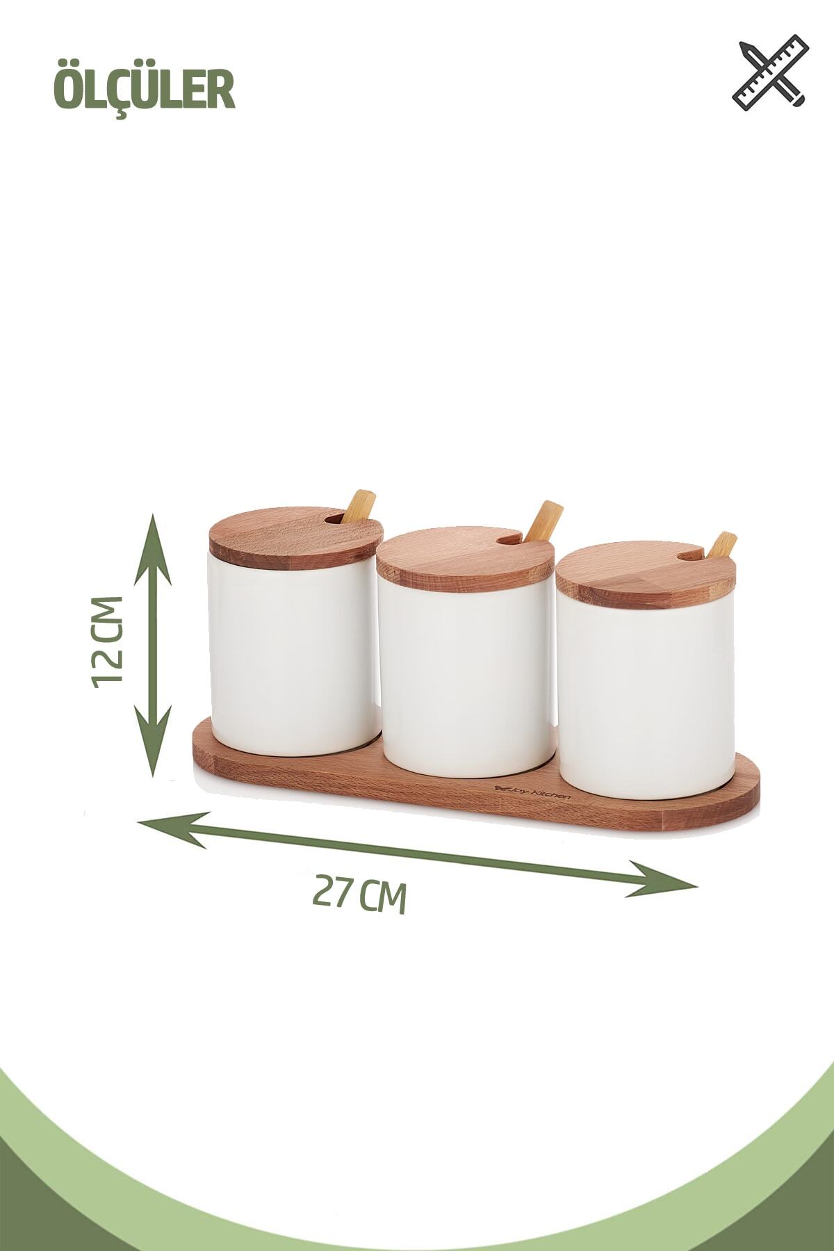 JOY KİTCHEN Freya 3'lü Baharatlık Takımı Seti - Ahşap Standlı - Fiyatı ...