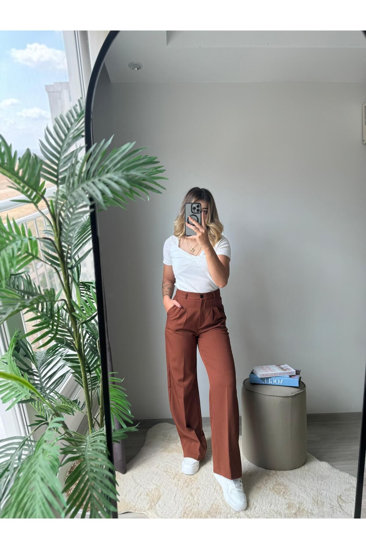 dossy dossy Yüksek Bel Palazzo Kumaş Pantolon Fiyatı, Yorumları - Trendyol