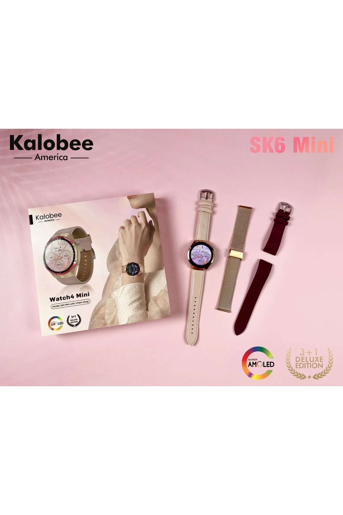 Cns Tech Watch4 Mini Süper Amoled Akıllı Saat 3 Kordon Hediyeli Kalobee ...
