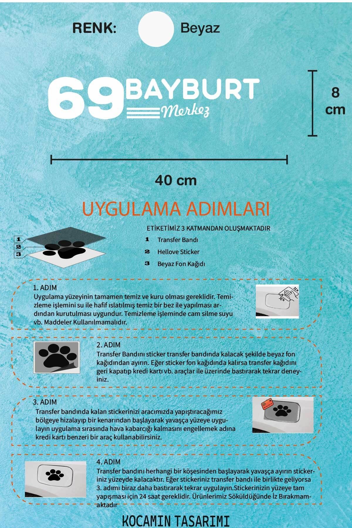 Kocamın Tasarımı Autocolant alb pentru vehicul - cu codul plăcuței de ...