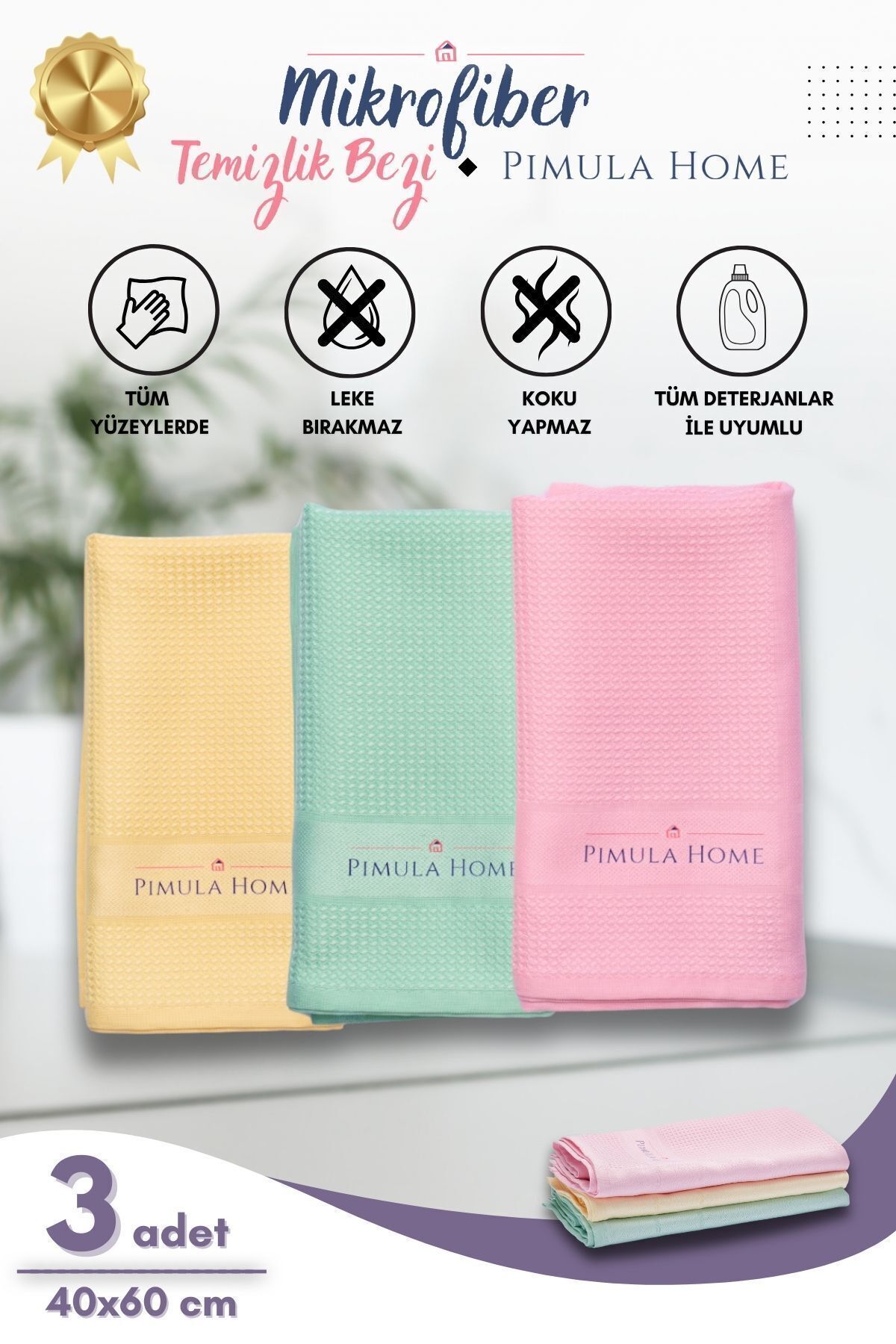 Pimulahome Sihirli Ingiliz Temizlik Bezi Büyük Boy 3 Lü Paket 40 X 60 ...