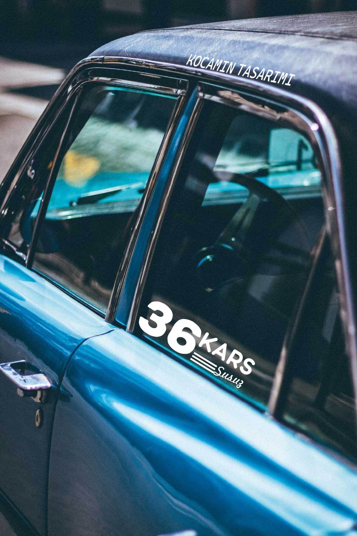 Kocamın Tasarımı Kars 36 Plaka Kodlu Beyaz Araç Sticker Susuz İlçe ...