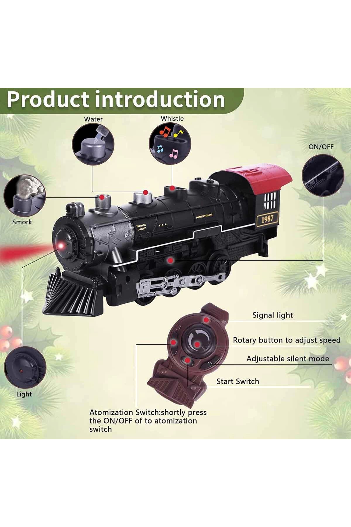 TOYFEST Lüx Classic Steam Buharlı Kumandalı 2,4 Ghz Pilli Tren Seti 30 ...