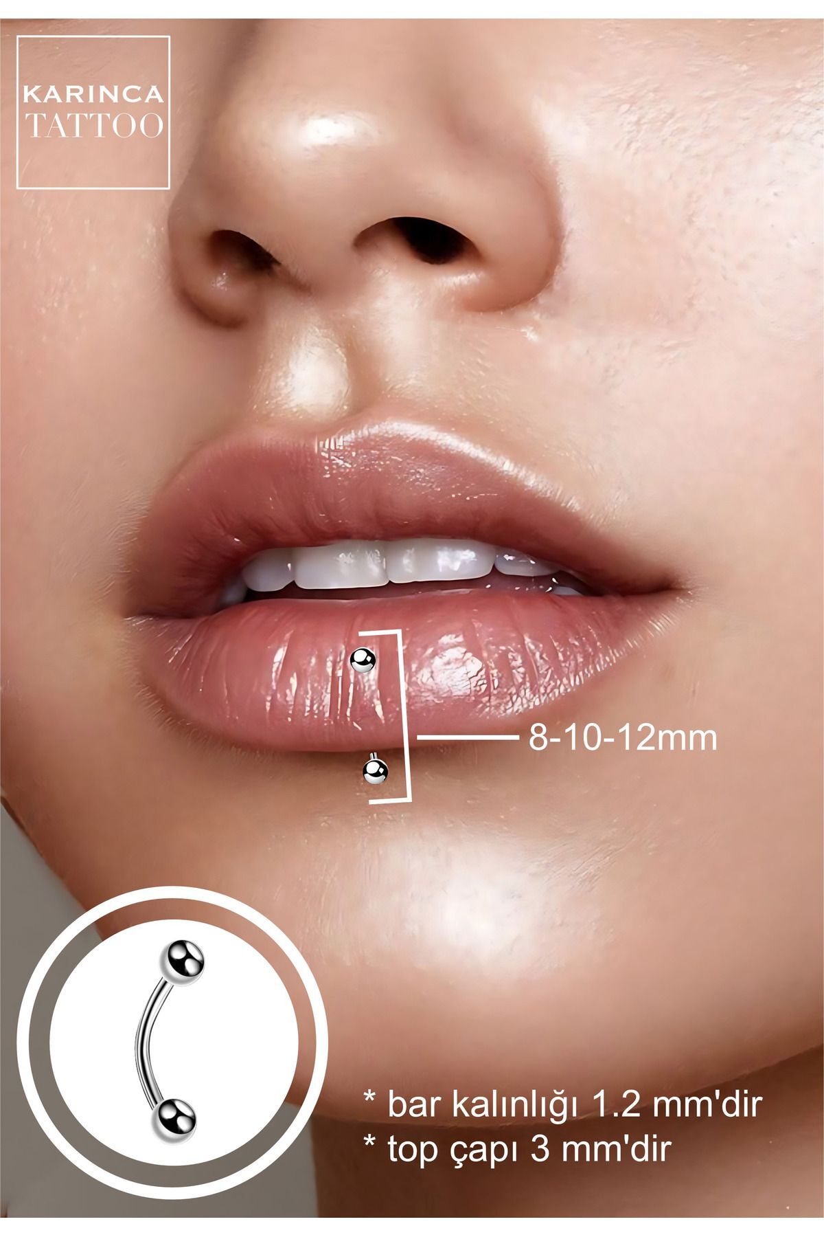 Karınca Piercing Dudak Jestrum Vertical Labret Ashley Piercing by ...