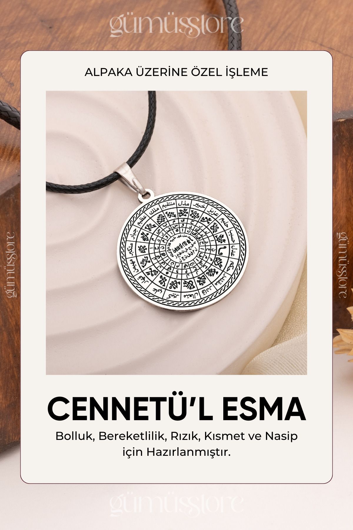 Gumustore35 Mutluluk, Zenginlik Için Cennetü’l Esma Vefk Kolyesi (GÜMÜŞ ...