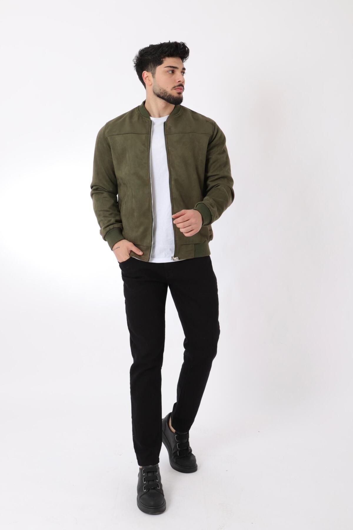 Stilkombin Kolej Yaka Bel Lastikli Süet Mevsimlik Mont BL 1711-60287 ...