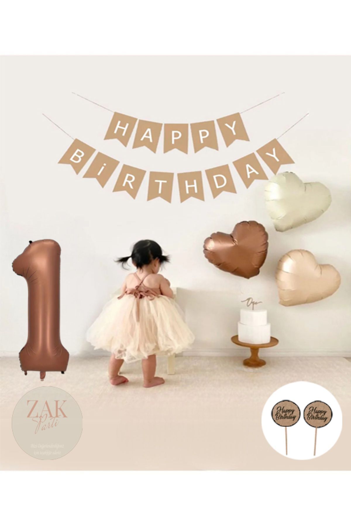 ZEAP Retro Rakam Folyo Balon Retro Kalp Folyo Balon Seti Kraft Happy ...