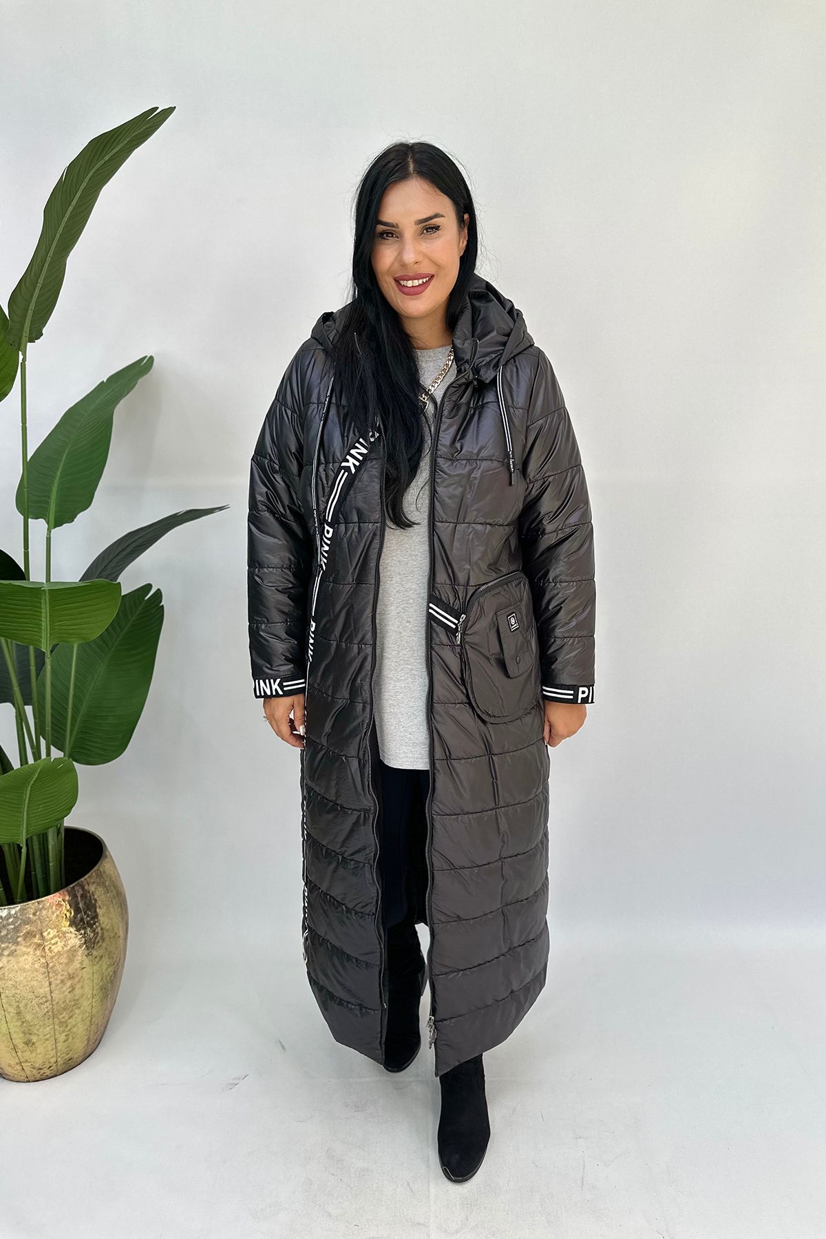 GÖKSEL Büyük Beden Pink Maxi Mont Fiyatı, Yorumları - Trendyol