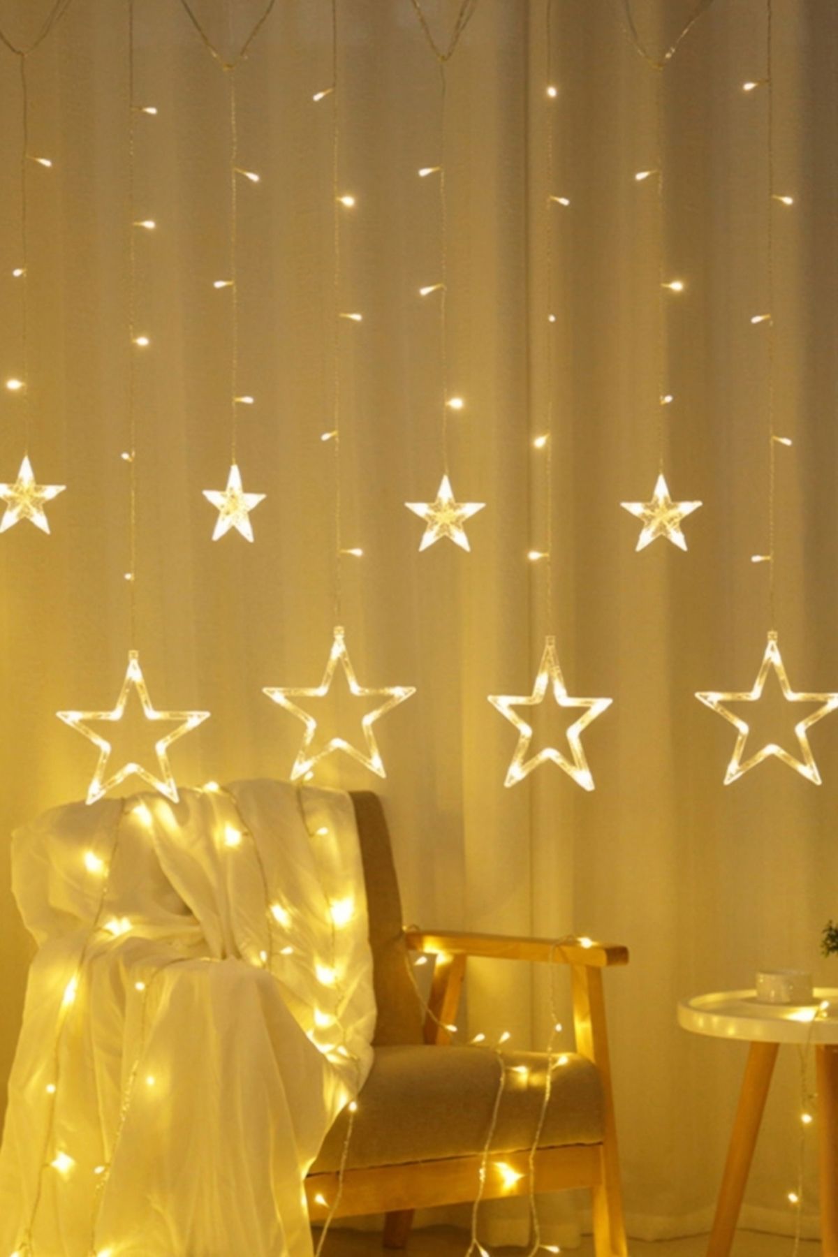 ALFAGİFT 5 Metre Gün Işığı Yıldız Şekilli 8 Modlu Perde Led Işıkları ...