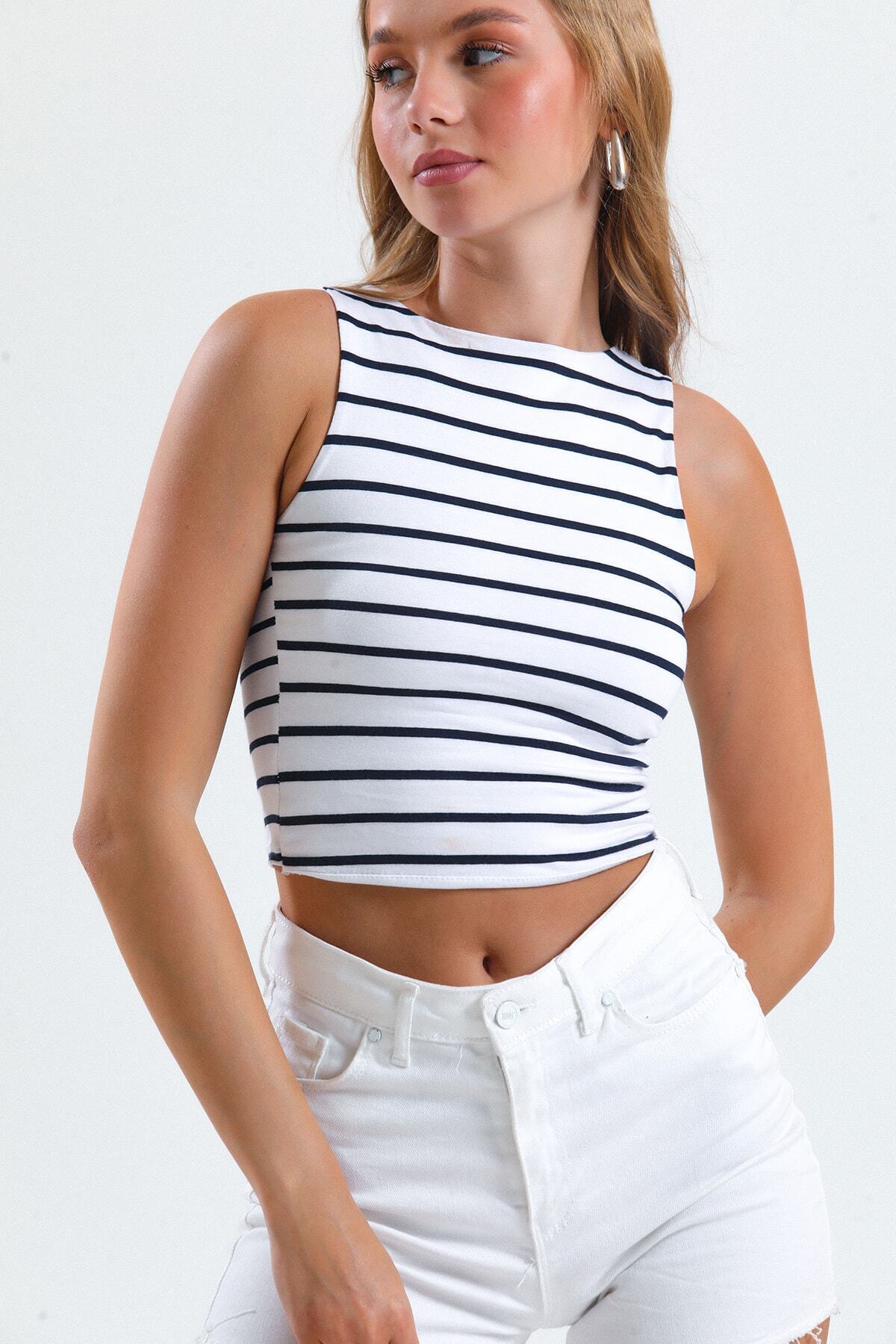 Alexa Dash Ince Çizgili Crop Bluz Iz7uFiyatı, Yorumları - Trendyol