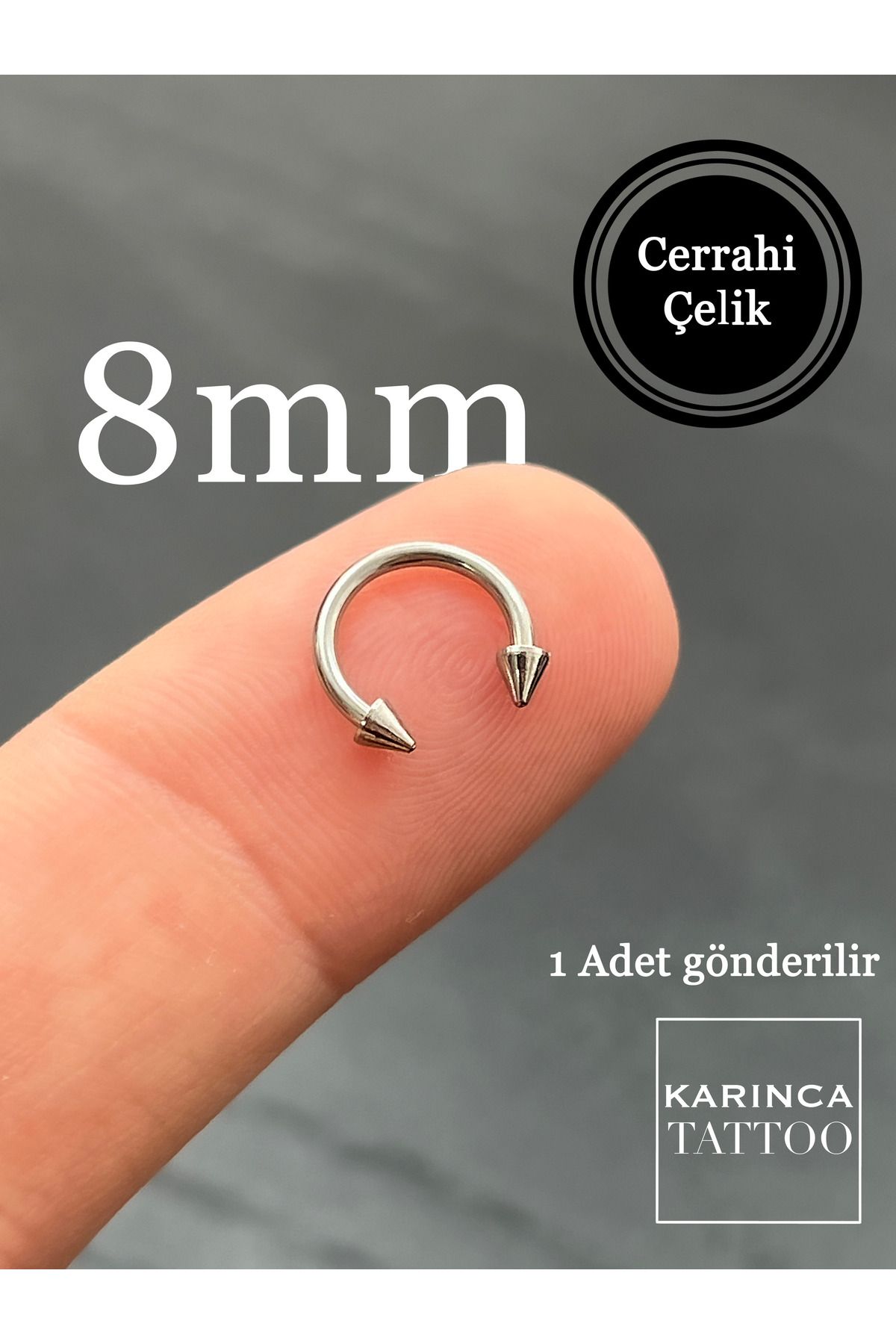 Karınca Piercing 8mm Halka Spike Snug Daith Smiley Dudak Snake Bites ...