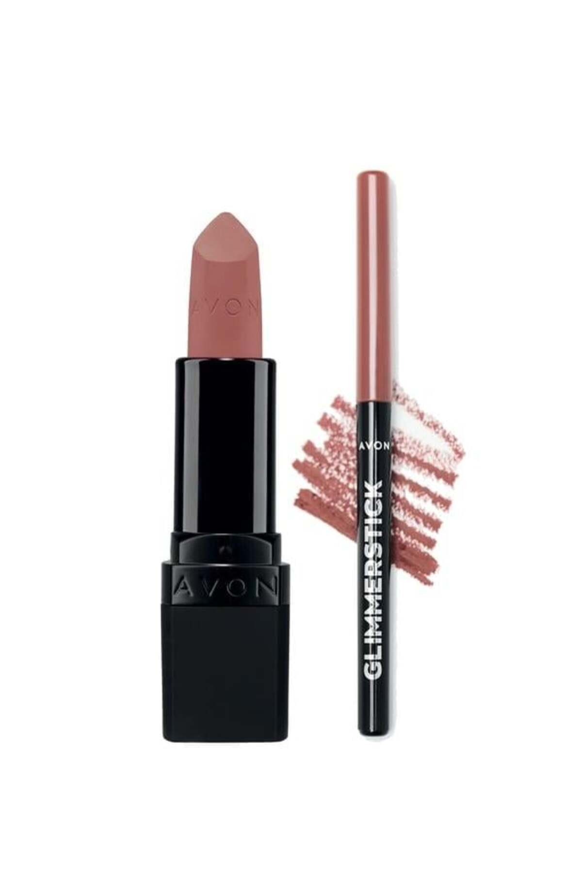 Avon Ultra Mat Ruj Au Naturale Ve Glimmerstick Dudak Kalemi Nude Seti ...