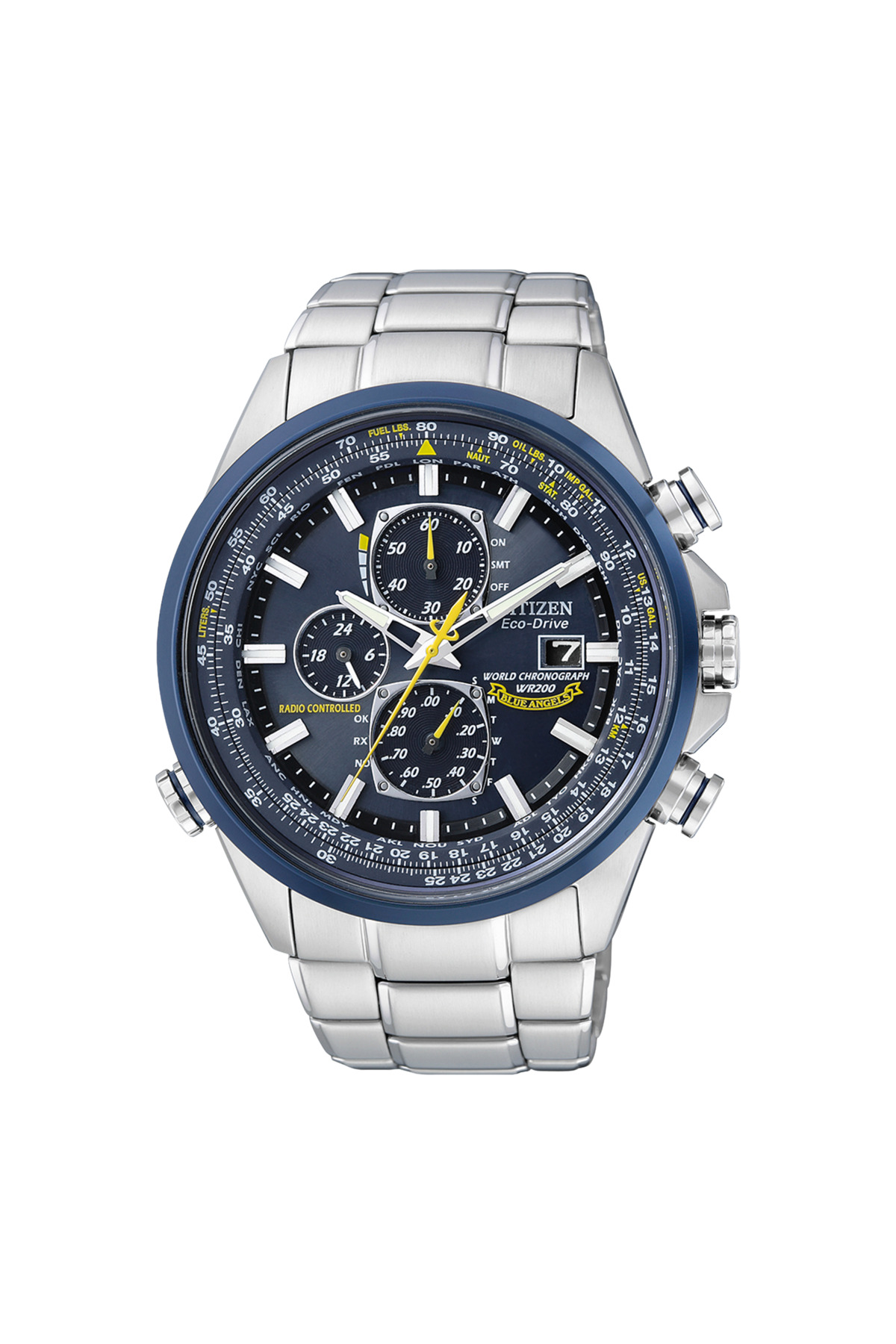Citizen Eco-drive Radio Controlled World Choronograh Blue Angeles ...