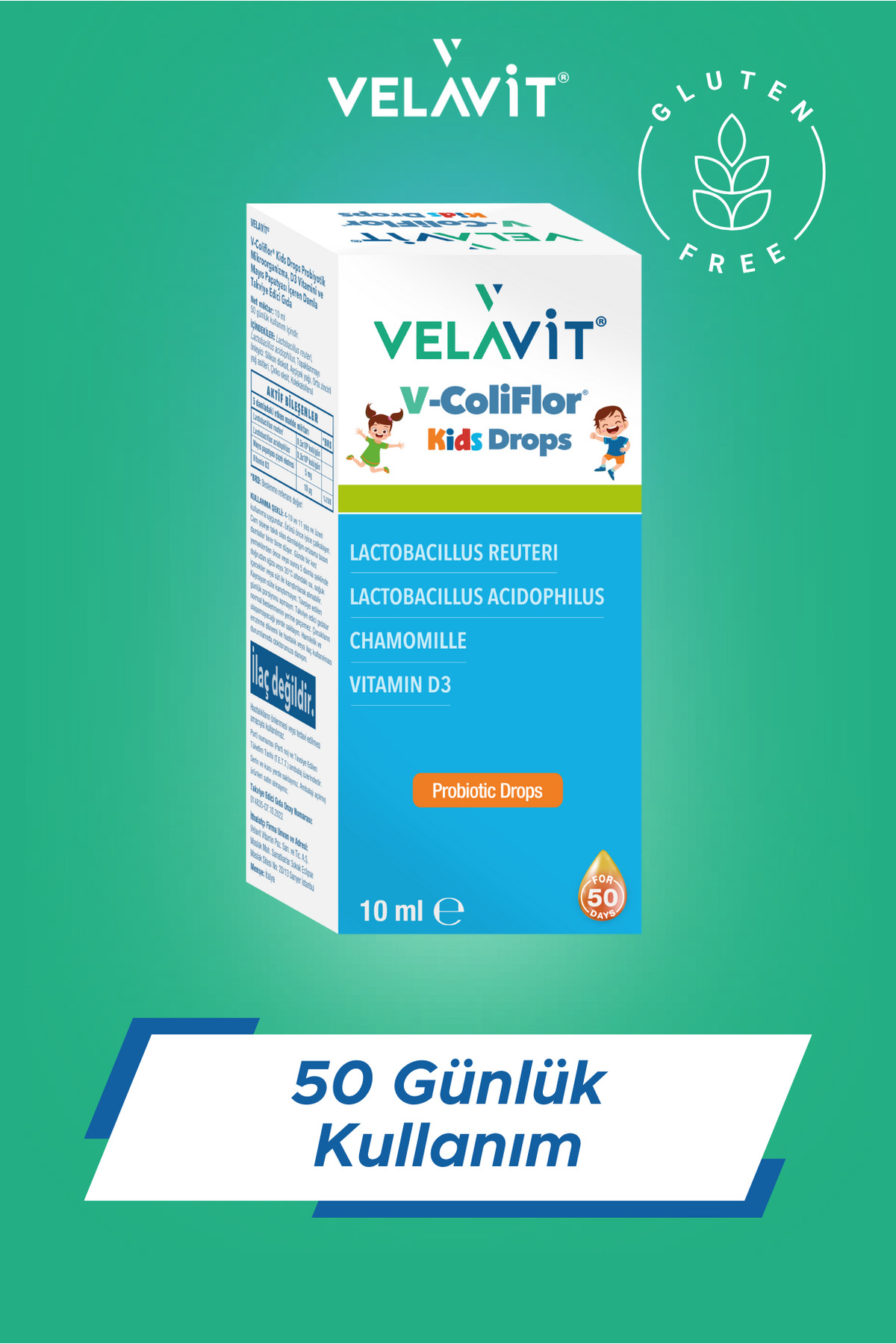 Velavit V-ColiFlor Kids Drops Probiyotik Damla 10 ml - Fiyatı, Yorumları