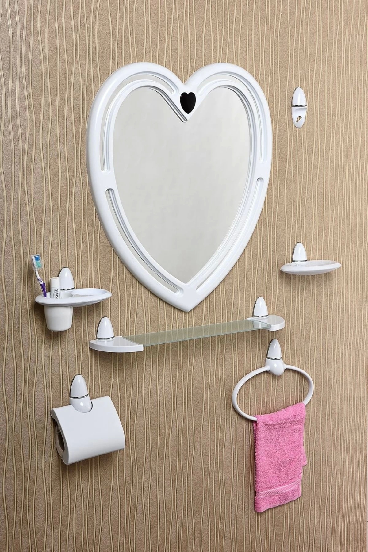 Altıntepe Milenyum Kalp Ayna Seti Krom Dizayn 8 Parça - Fiyatı, Yorumları