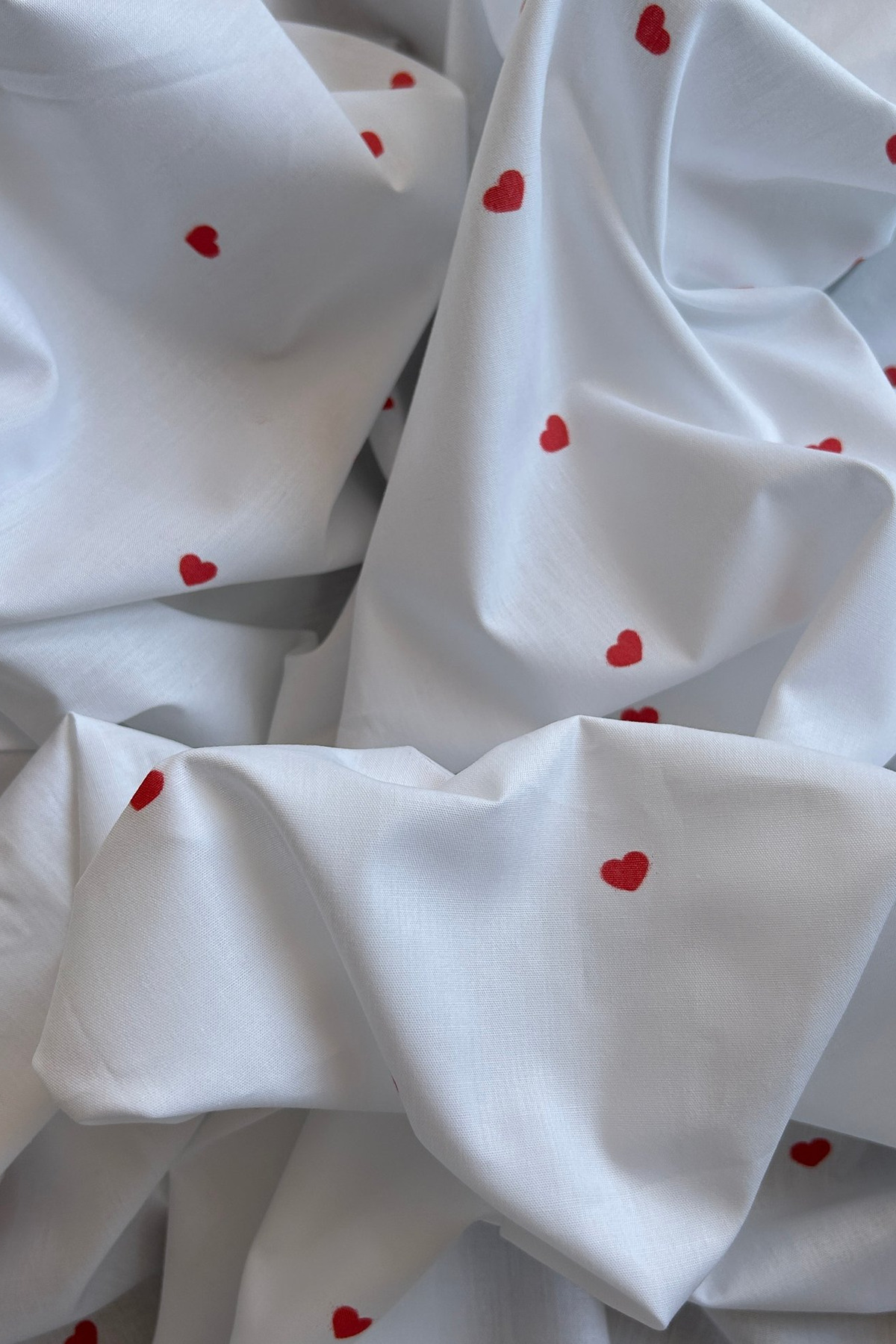 Doray Kumaş Minik Kalp Desenli Pamuk Poplin Kumaş / DRY 148 Fiyatı ...