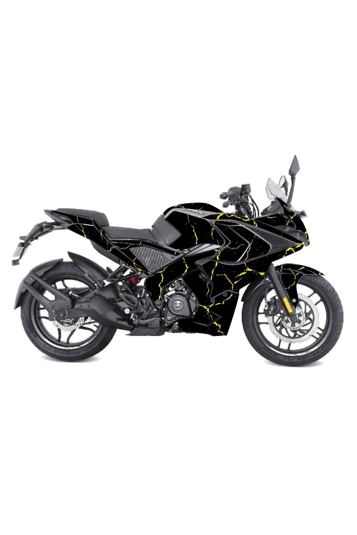 Motiker BAJAJ RS200 Sticker Şimşek Desen Motosiklet Kaplama Tasarımı ...