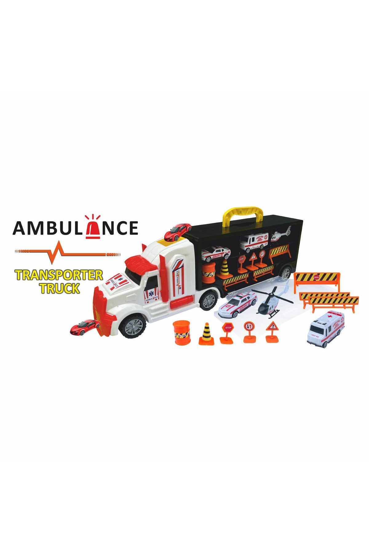 A-T AYZE-TRENDY OYUNCAK MESLEK AMBULANS TAŞIYICI TIR ÇANTALI OYUN SETİ ...