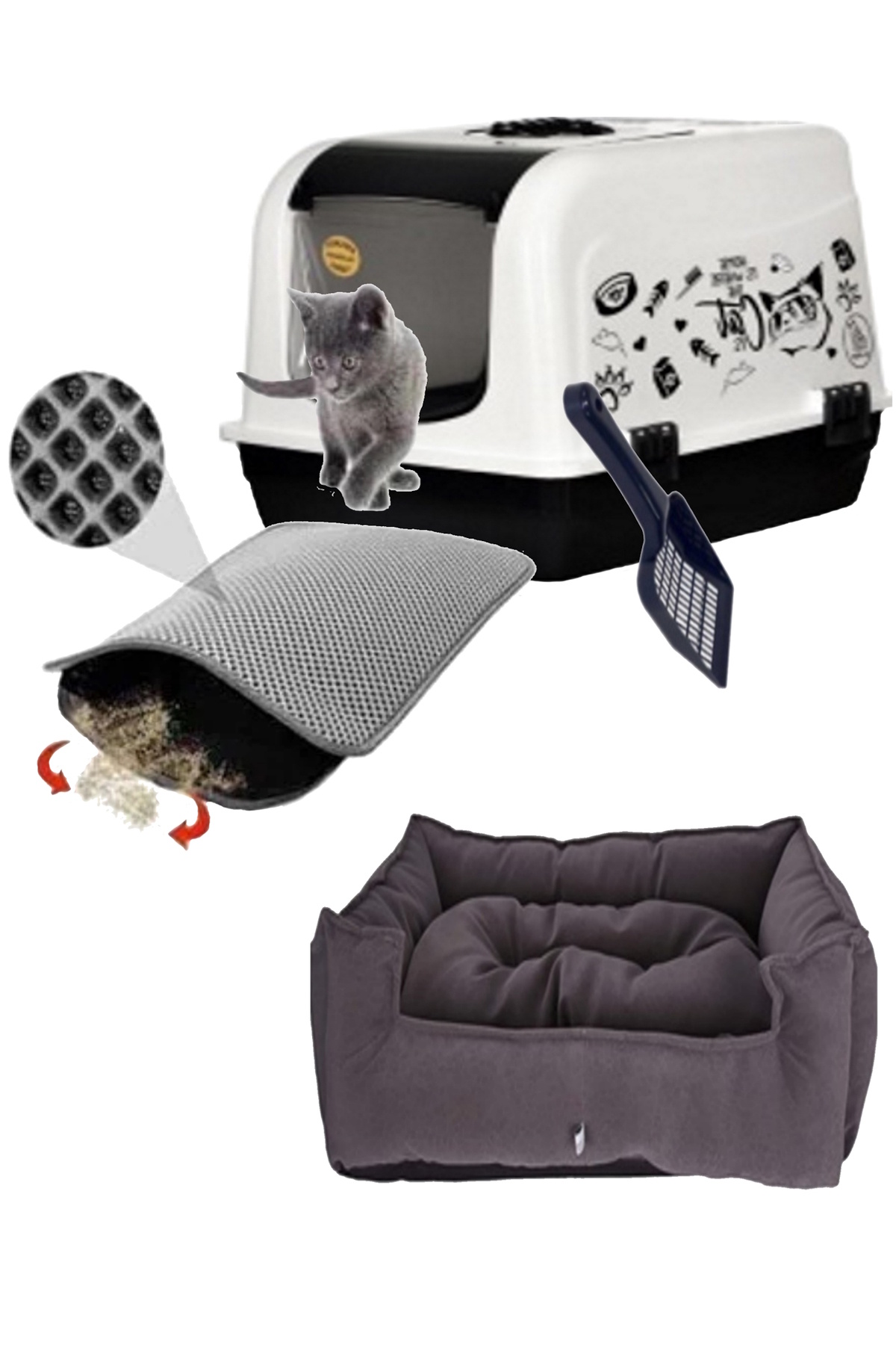 optimal&prime Maxi Kedi Tuvalet Kabı Üsten Açılır ( Dikdörtgen Yatak ...