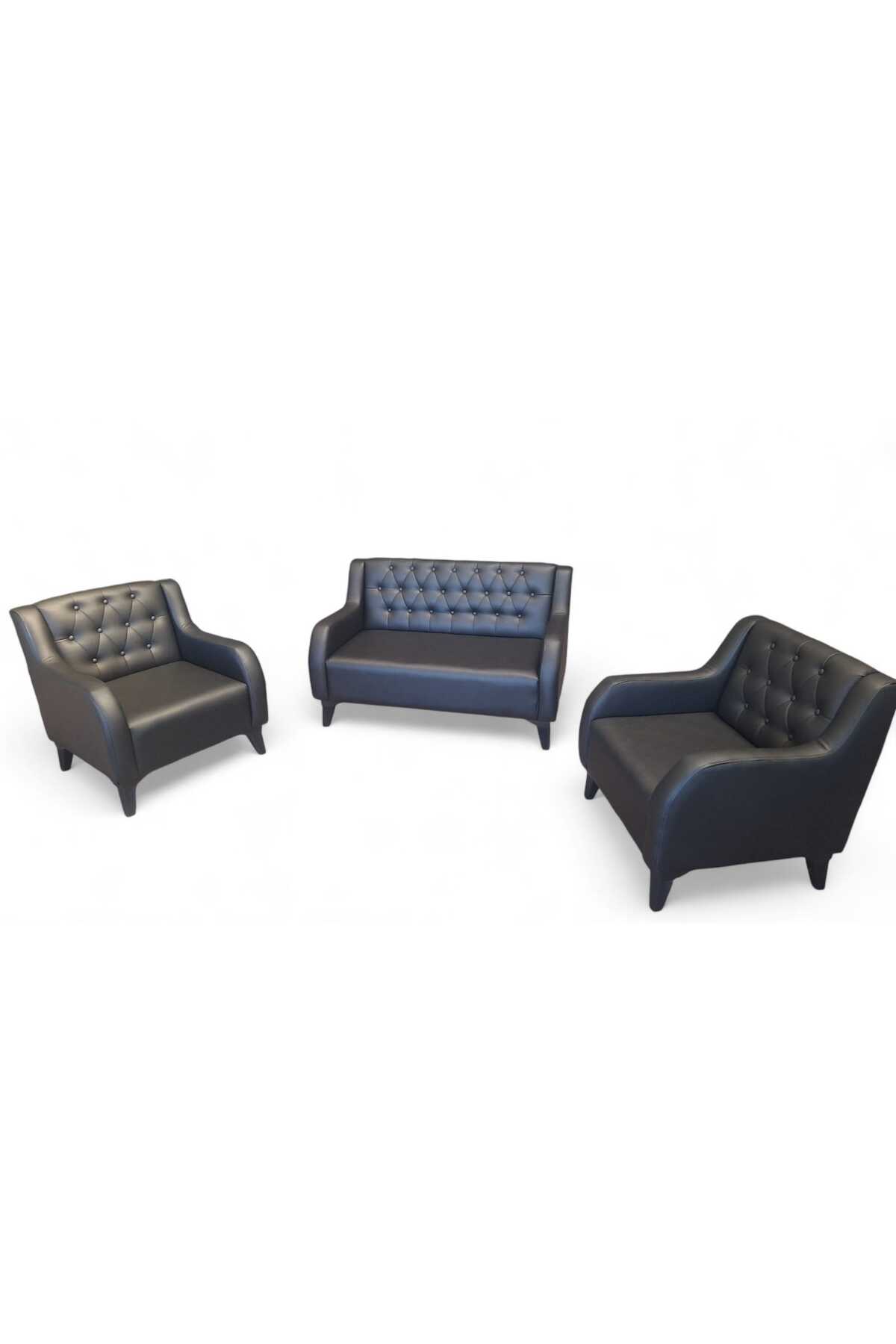 ARYANS HOME Aryans Siyah Deri Chester Ofis Koltuk Takımı Ofis Koltuğu Büro Koltuk Ve Kanepeleri ...