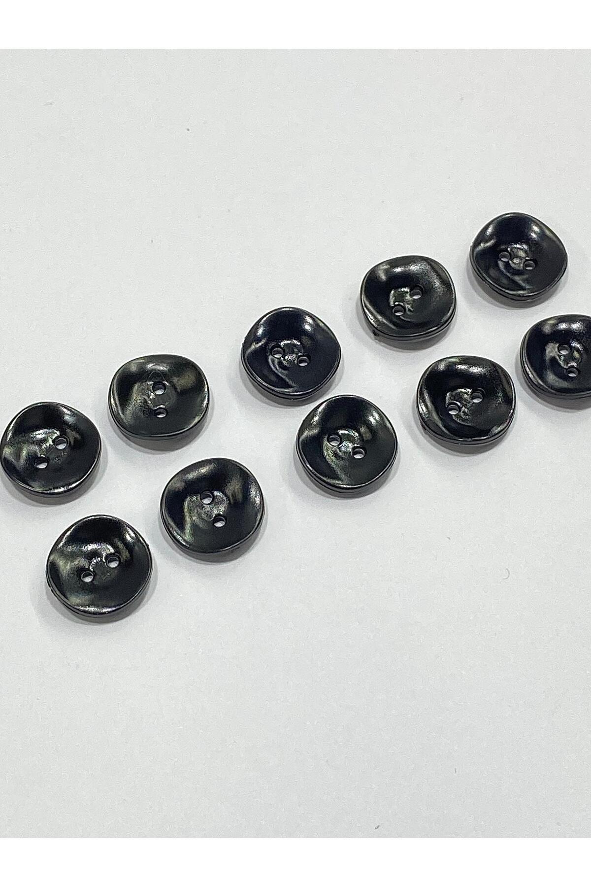 karantuhafiye Bluz Düğmesi Takımı 10 lu set/ Siyah Eğri Dalgalı Düğme 1,3 cm/ m006 Fiyatı ...