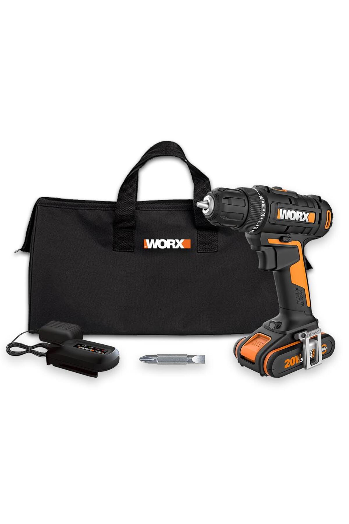 Worx WX100 20Volt/2.0Ah. Li-ion Tek Akülü Profesyonel Şarjlı Matkap ...