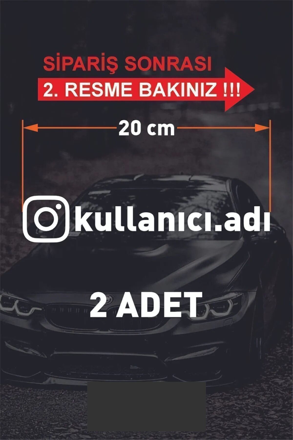 Sidney Instagram Logolu Kullanıcı Adı - 2 Adet 20 Cm - Araç Kelebek Cam ...