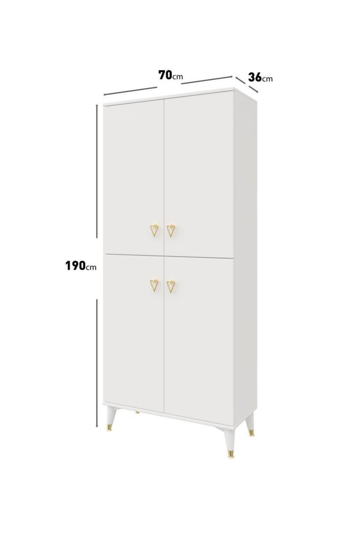 mapahomeliving Simple Sp4190 Ayakkabılık 4 Kapaklı Mutfak Dolabı Balkon ...