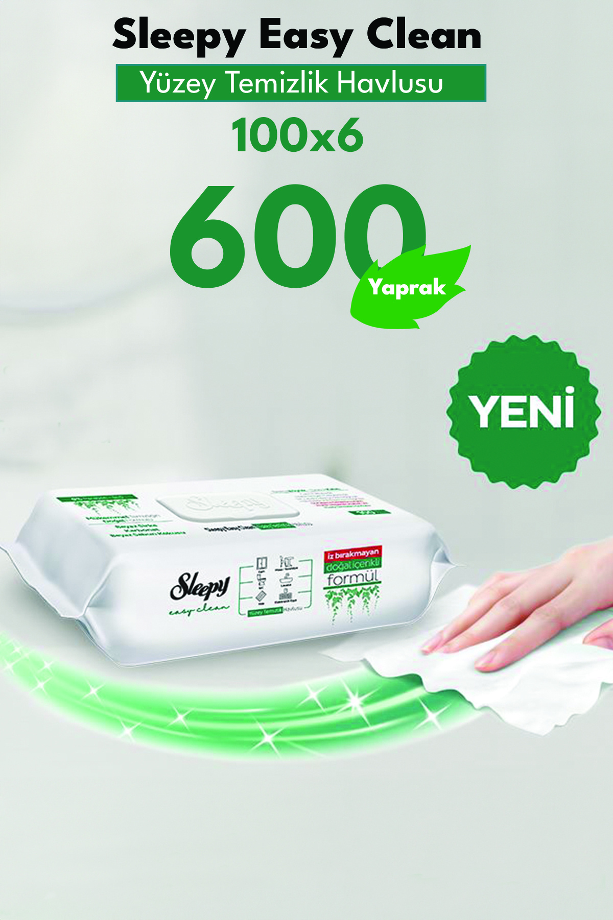 Sleepy Easy clean Yüzey temizlik havlusu beyaz sabun katkılı 600 Yaprak ...