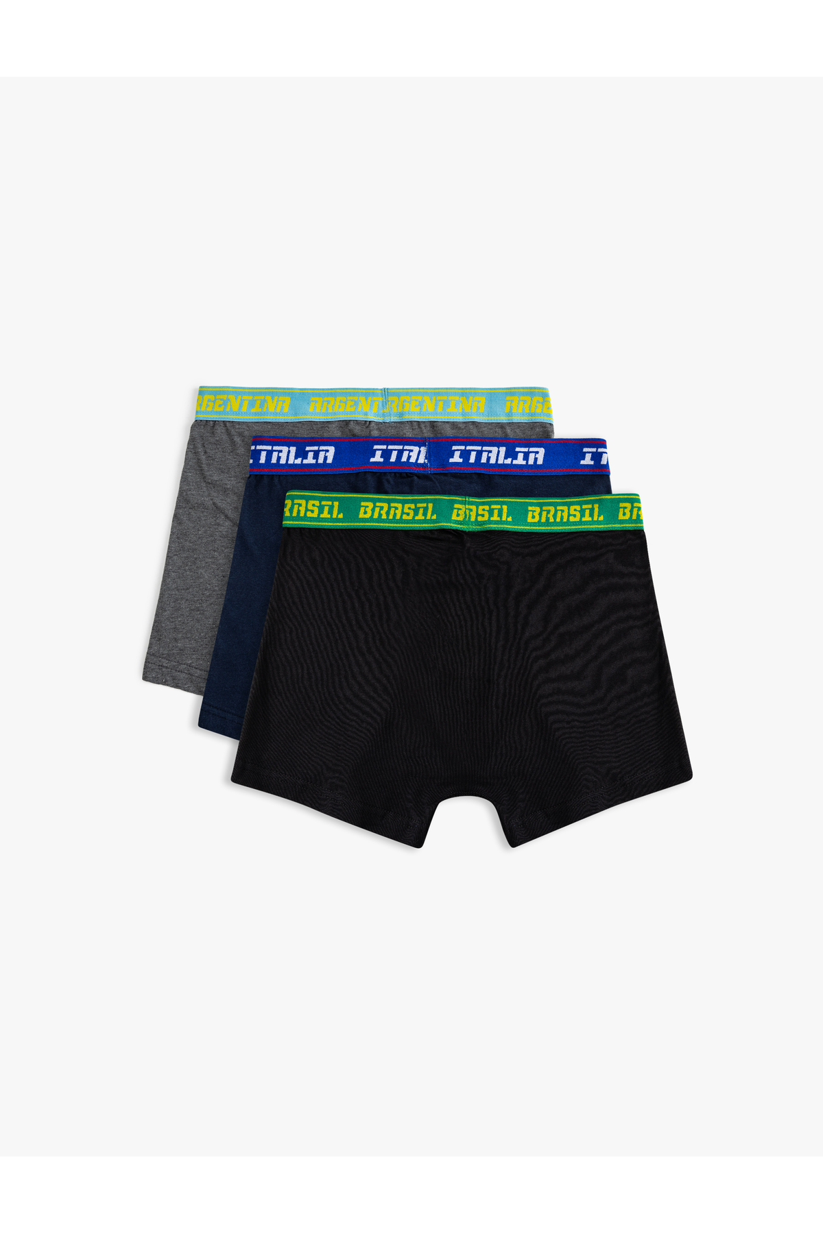 Koton Set boxer din bumbac din 3 piese - cu imprimeu slogan și detaliu ...