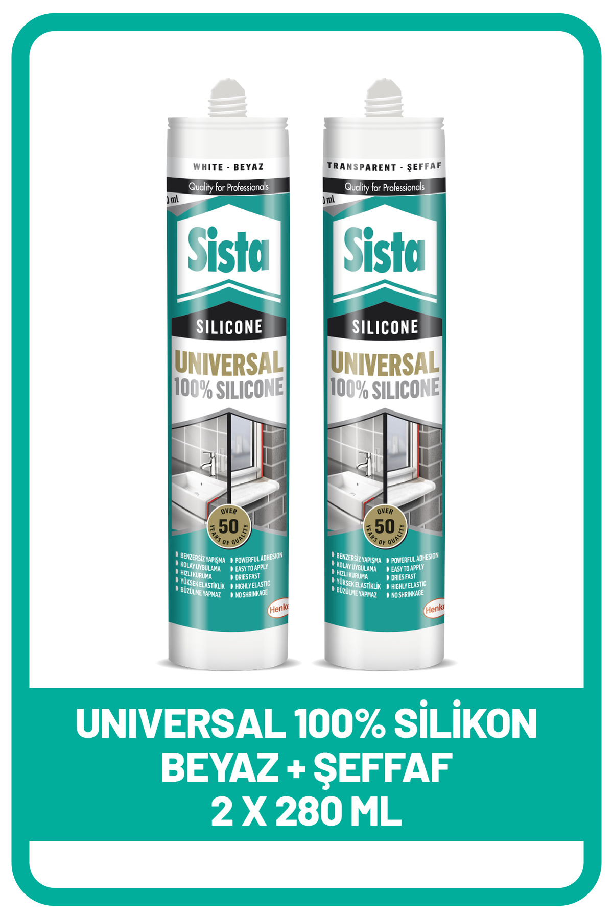 Henkel Sista Universal Silikon Beyaz 280ml Şeffaf 280ml | Güçlü Ve ...