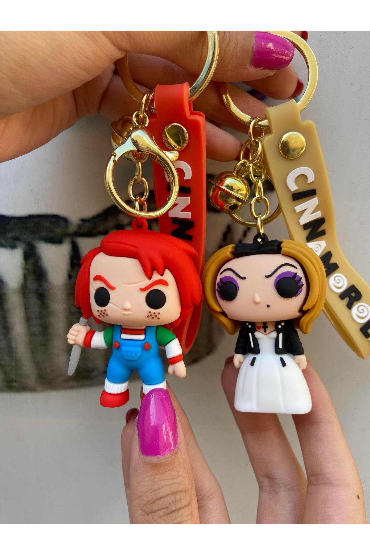 Piraye Gift Katil Bebek Chucky Tiffany Valentine Silikon Anahtarlık ...