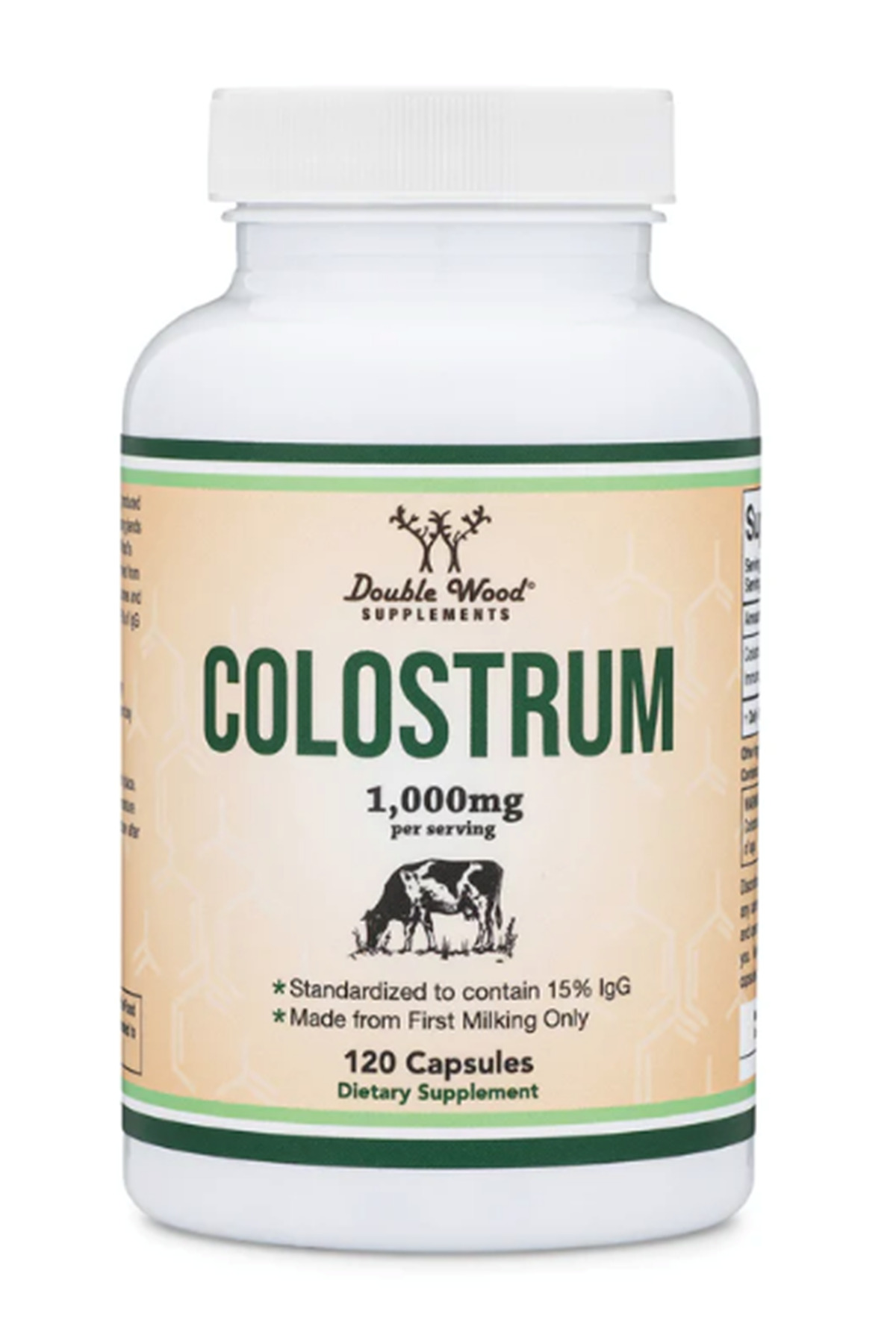 DOUBLE WOOD Colostrum 120 Capsules 1,000mg Per Serving (BOVİNE ...