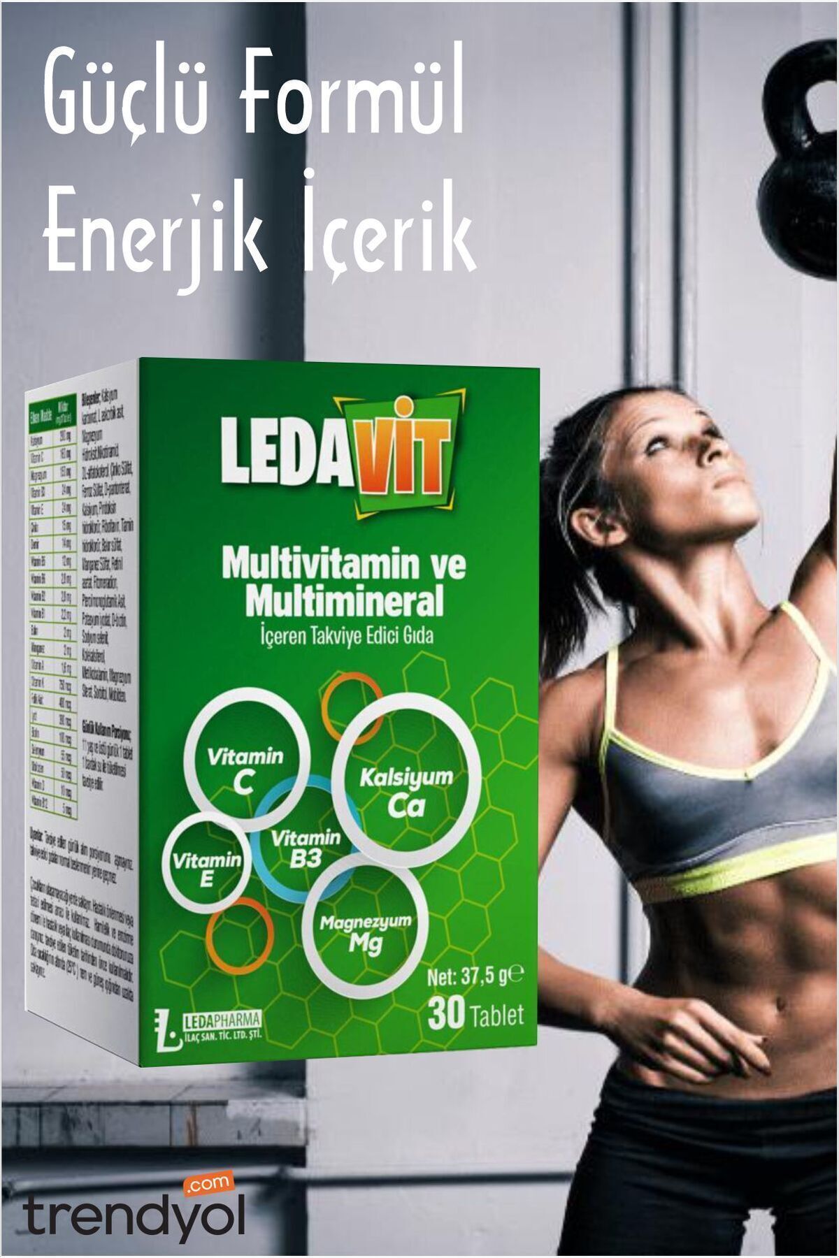 DermoExpress Ledavit Multivitamin Mineral 30 Tablet (KALSİYUM MAGNEZYUM ...