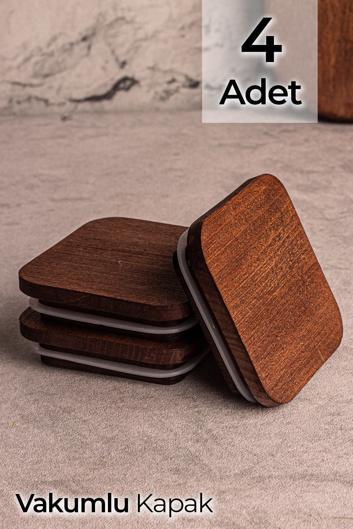 Snippy Bella Milla 4'lü Kare Ahşap Vakumlu Kare Kapak Elysia Timeless Uyumlu - Fiyatı, Yorumları