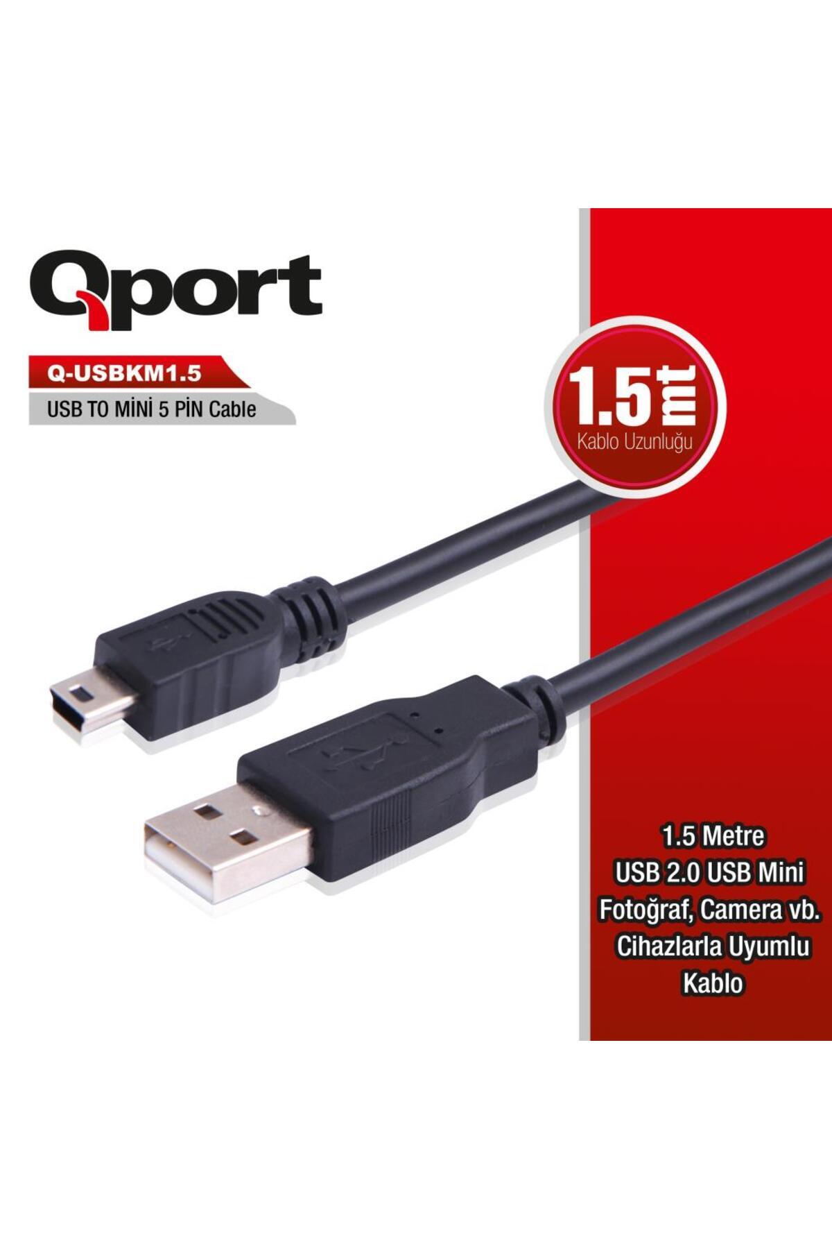 Qport Q-USBKM1.5 1,5m 5PIN KAMERA---USB2.0 ŞARJ - Fiyatı, Yorumları