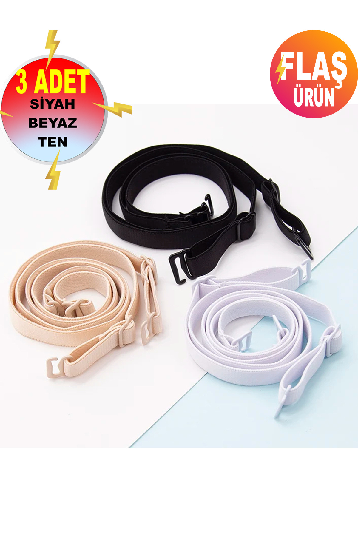 KEMSON 3 Çift 3 Renk Sütyen Askısı Beyaz,Siyah ve Ten Rengi Fiyatı ...