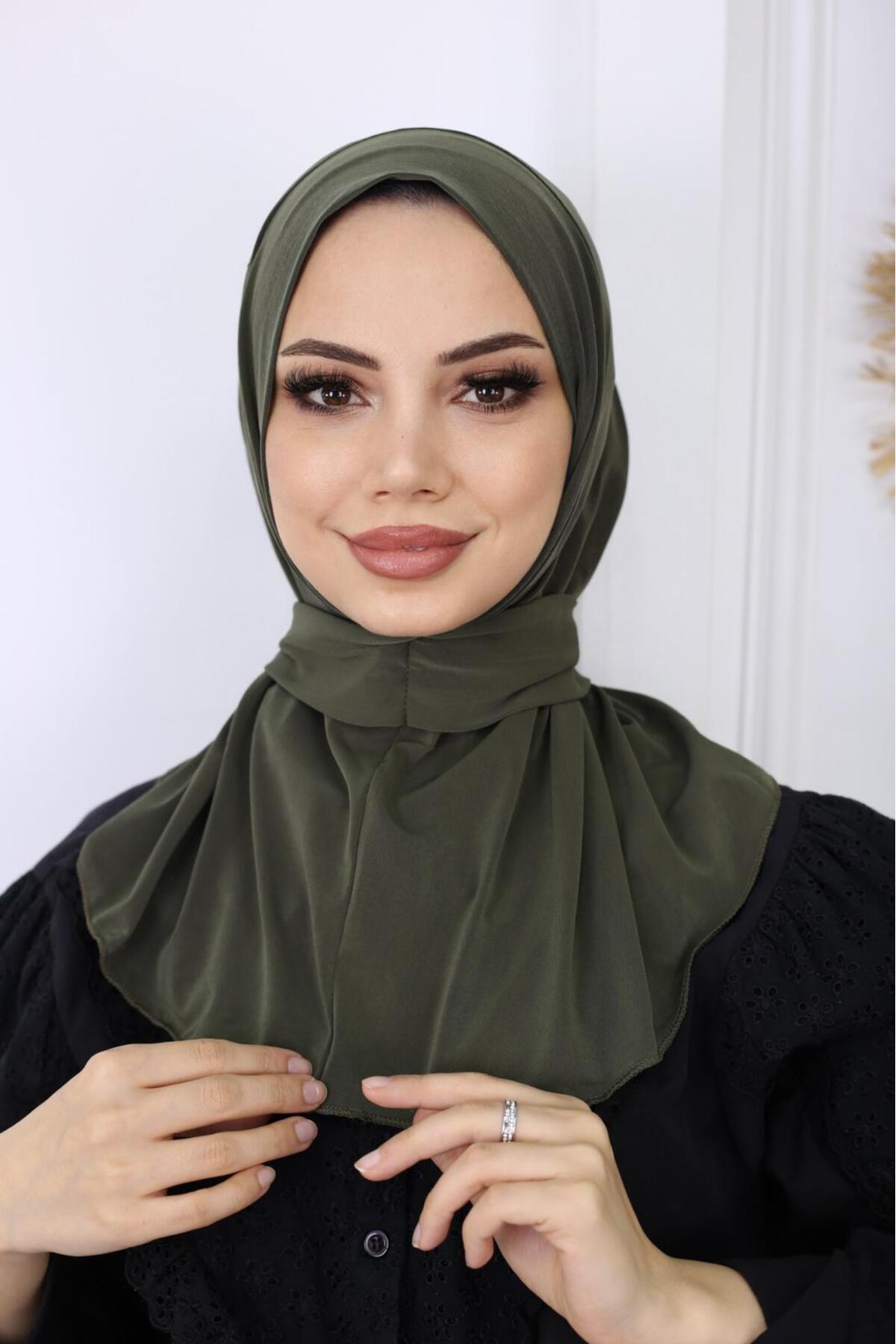 Trablus Çıtçıtlı Hijab Bone Haki - Fiyatı, Yorumları