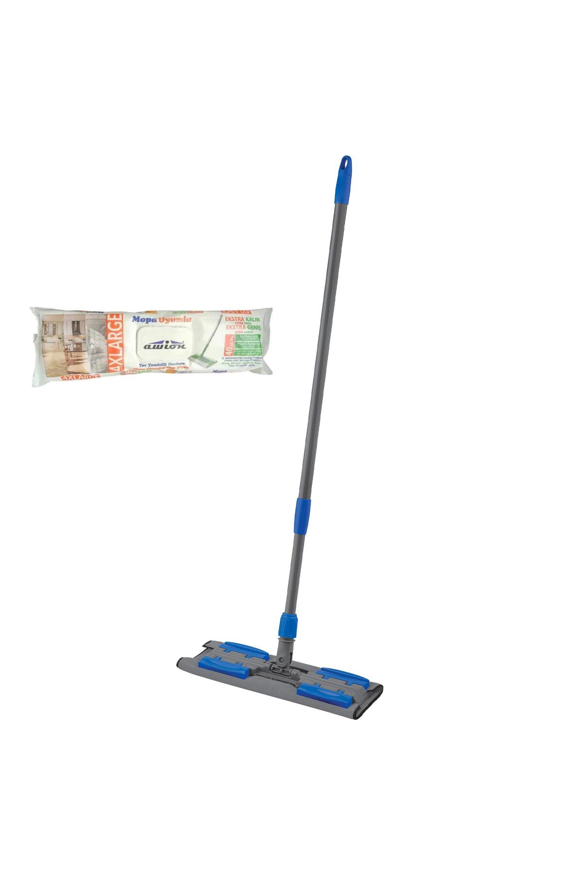 Genel Markalar Teleskopik Saplı Mandallı Mop 140 CM Mikrofiber Bezli ve ...
