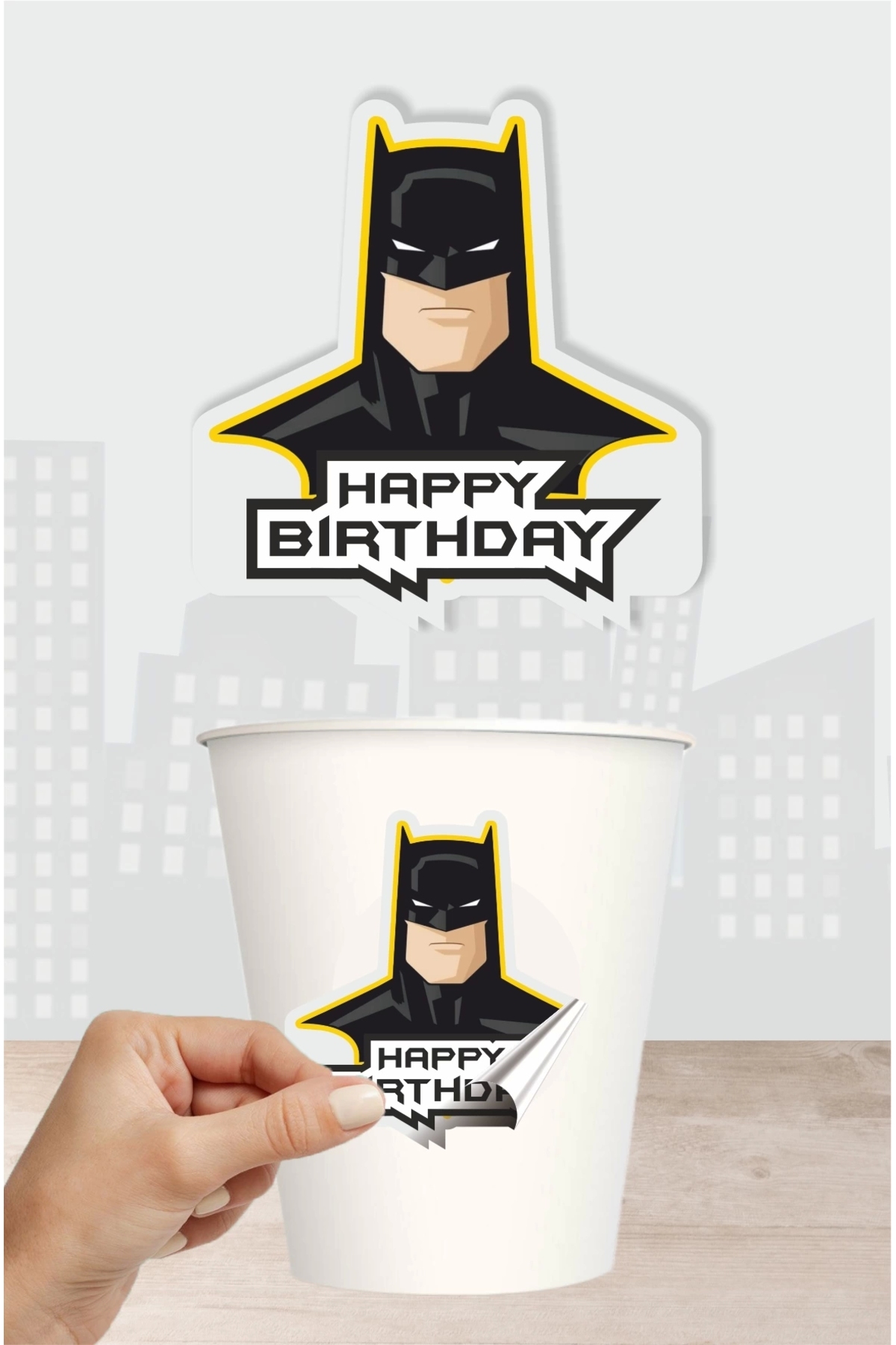 neşeli günlerim Batman Temalı Doğum Günü Parti Malzemeleri Seti Sticker ...