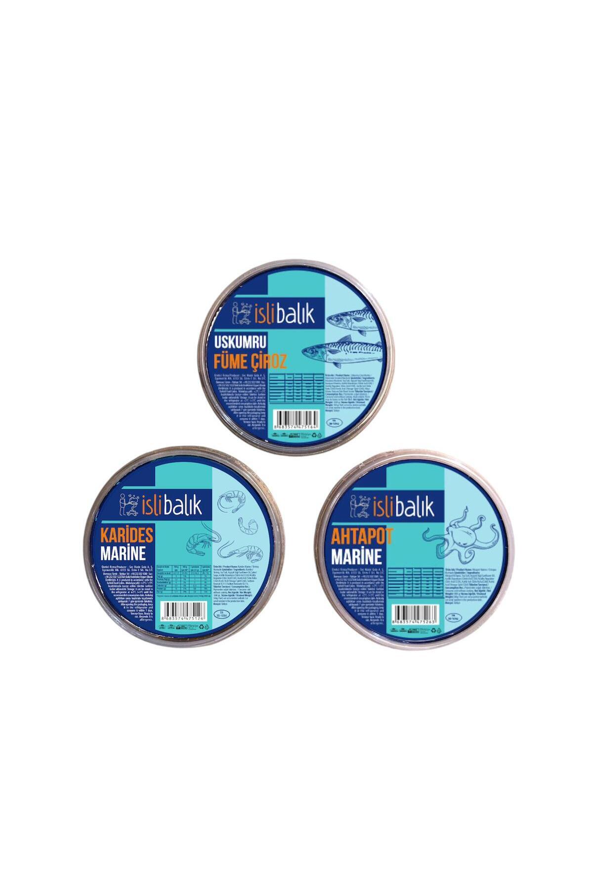 İSLİ Uskumru Çiroz Marine - Ahtapot Salata Marine - Karides Salata ...