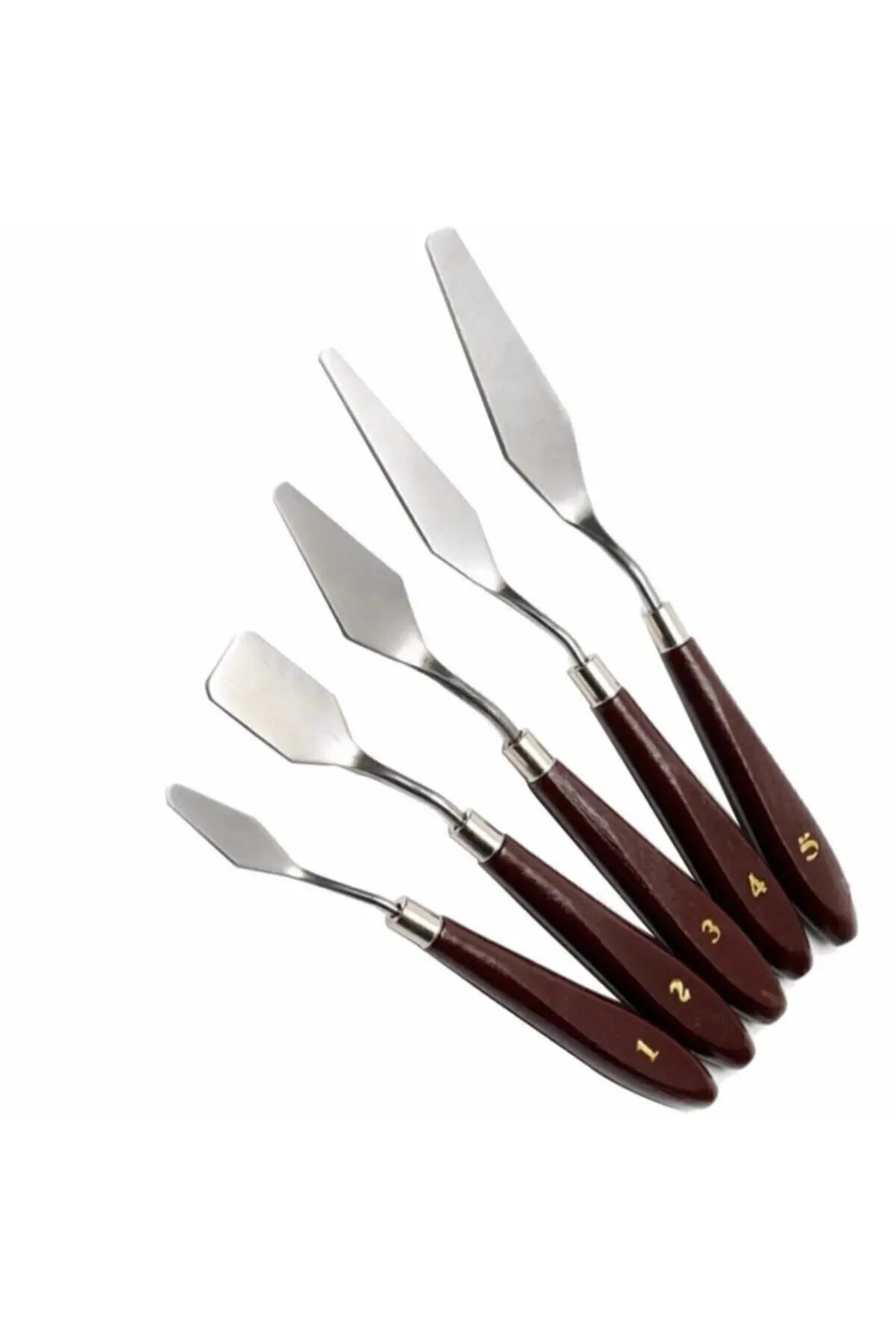 Gold Cake Resim Spatula Set, Metal Spatula 5'li Pasta Palet Fiyatı ...