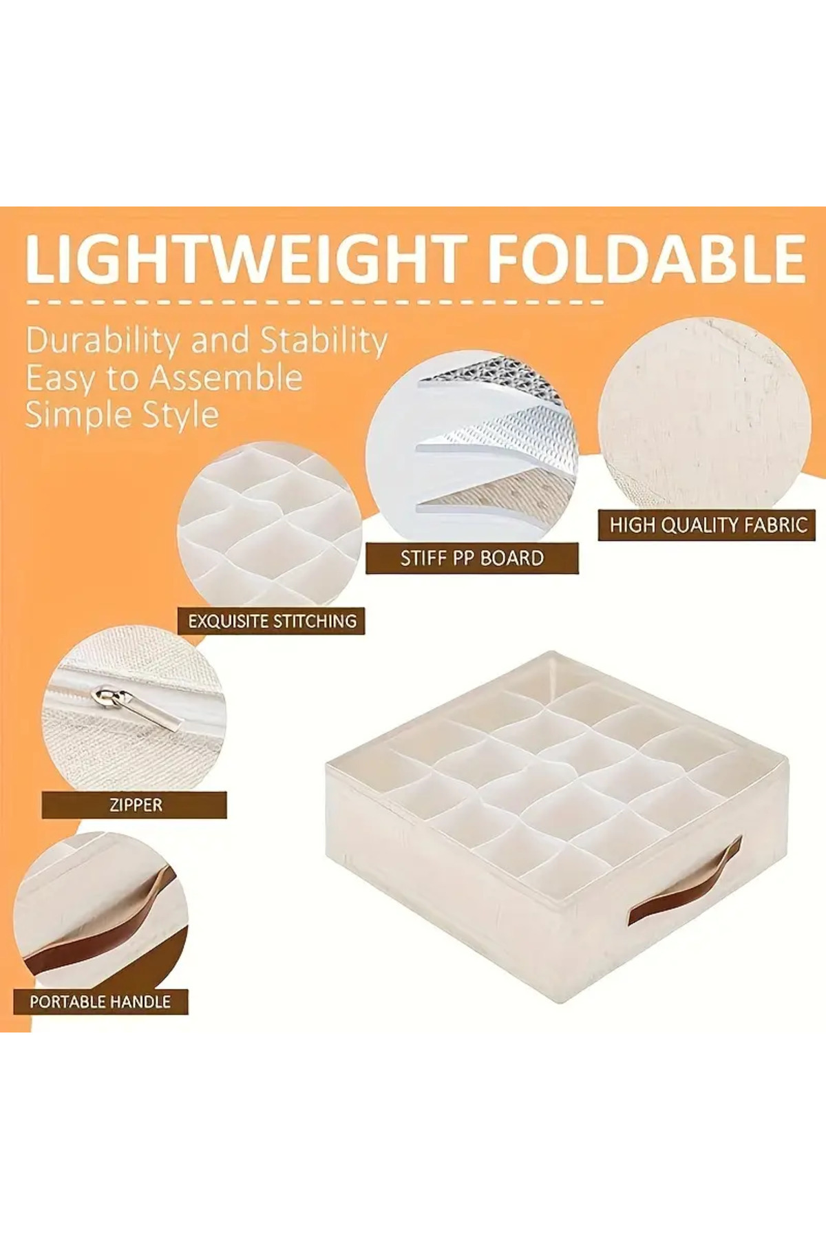 DANİSKA 1 Adet Katlanabilir Depolama Kutusu, İç Çamaşırı, Çorap Ayırma ...