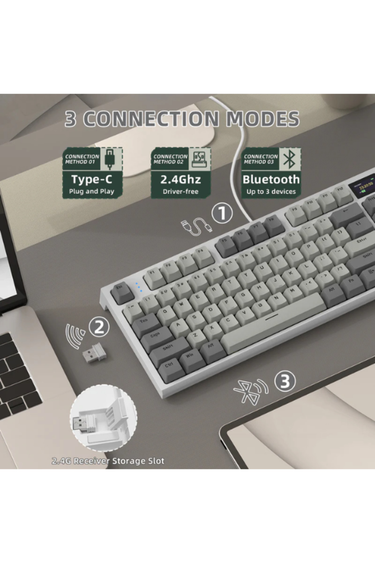 Attack Shark K86 EKRANLI KABLOSUZ MEKANİK KLAVYE - Fiyatı, Yorumları