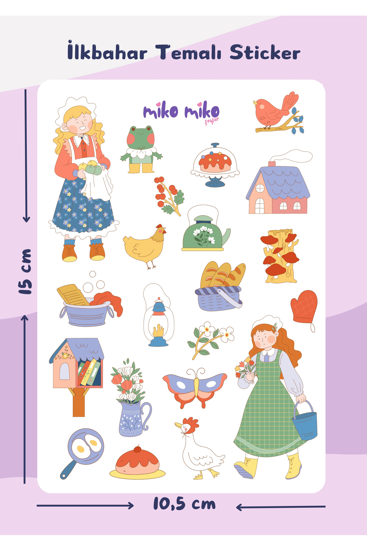 Miko Miko Şeyler İlkbahar Temalı Sticker Sayfası / Bullet Journal ...