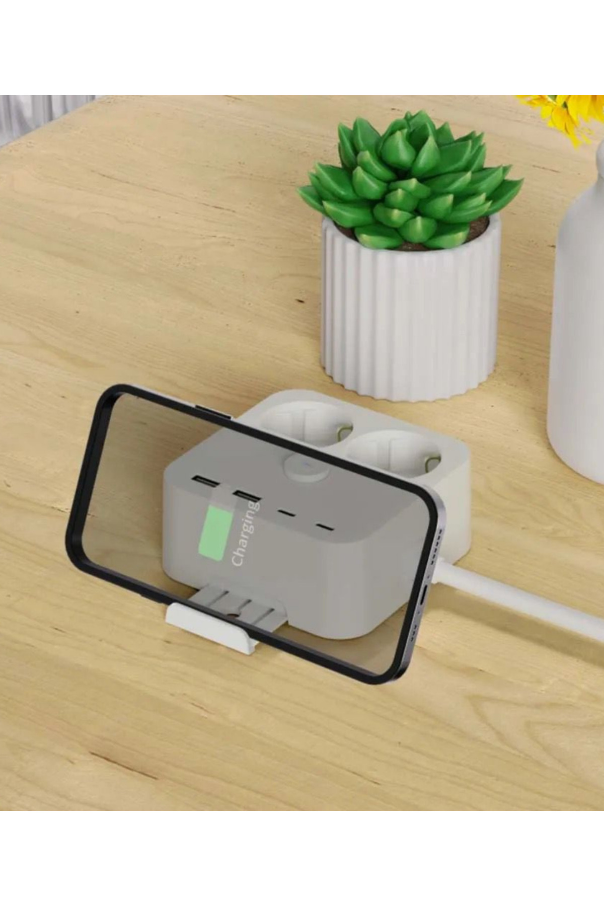VOOKA Akım Korumalı Priz 2X Usb 2x Type-c Akım Korumalı 2'Lİ Priz 1.4mt ...