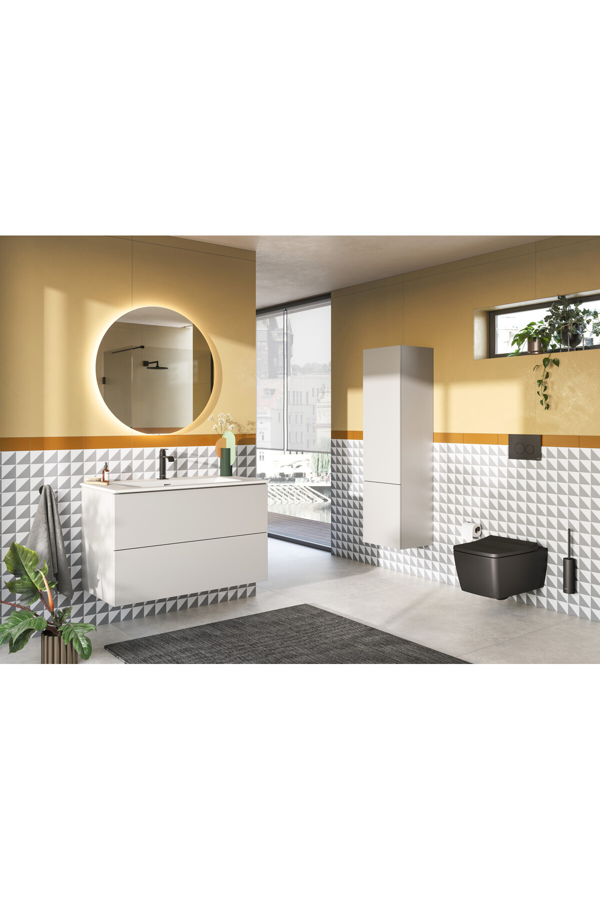 VitrA Suit A4281639 Lavabo Bataryası, Üstten Kumandalı, Parlak Siyah ...