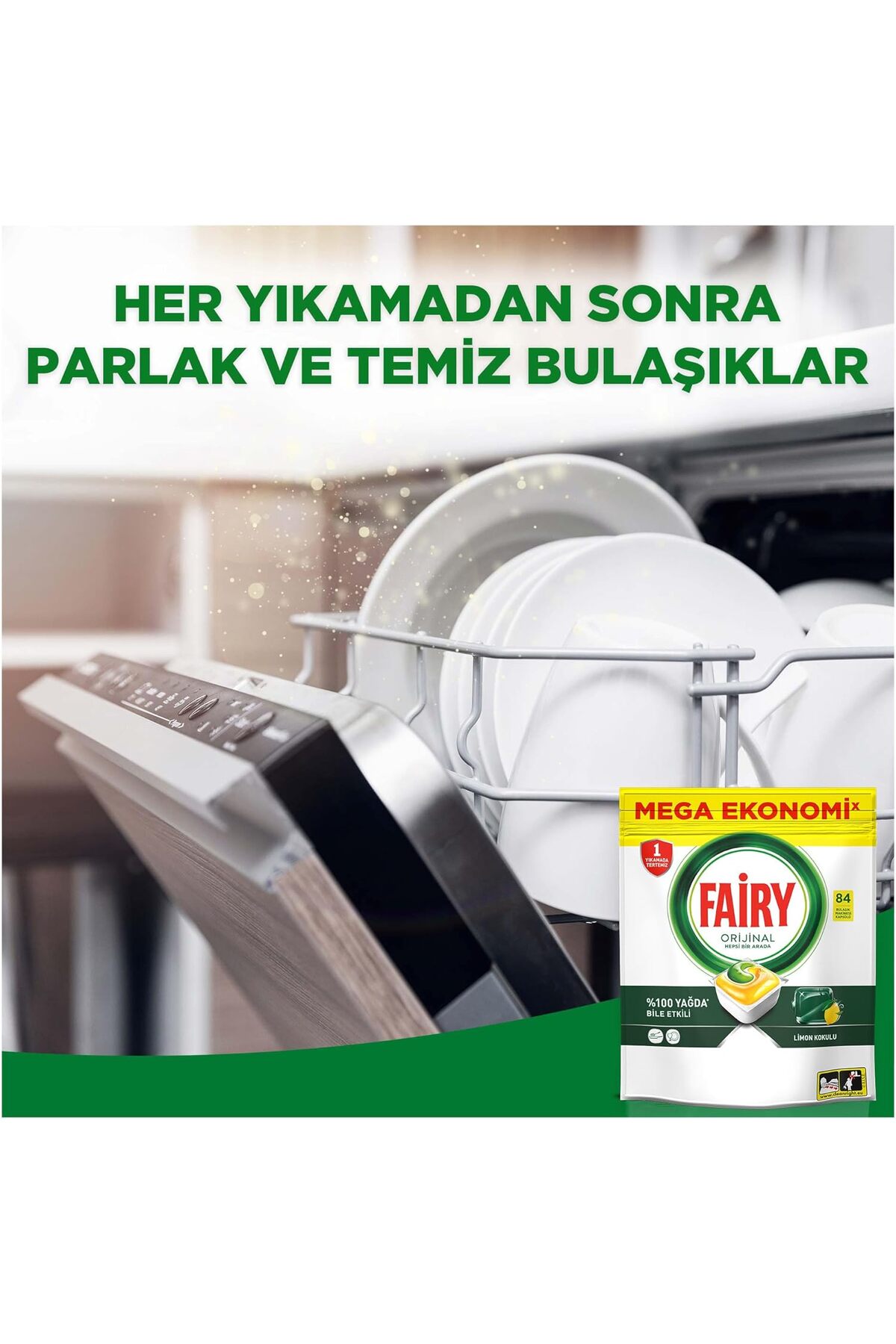 Fairy Mega Ekonomi Bulaşık Makinesi Deterjanı Kapsülü/Tableti 84 Yıkama ...